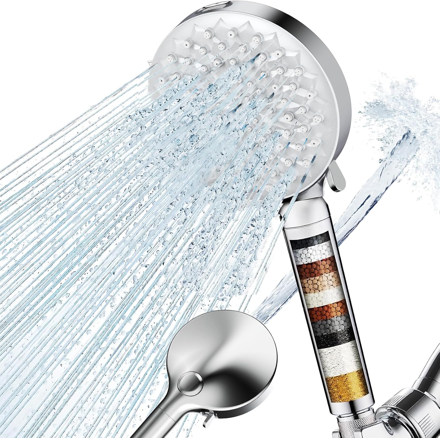 BOTC Shower Head with Filter, 7 Jet Types, High Pressure Shower Head ...