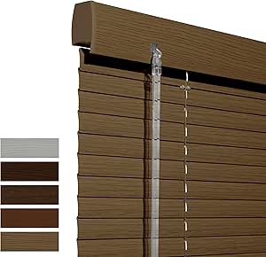 Amazon.com: HOTSOON Faux Wood Aluminum Mini Blinds 1 Inch Slats ...