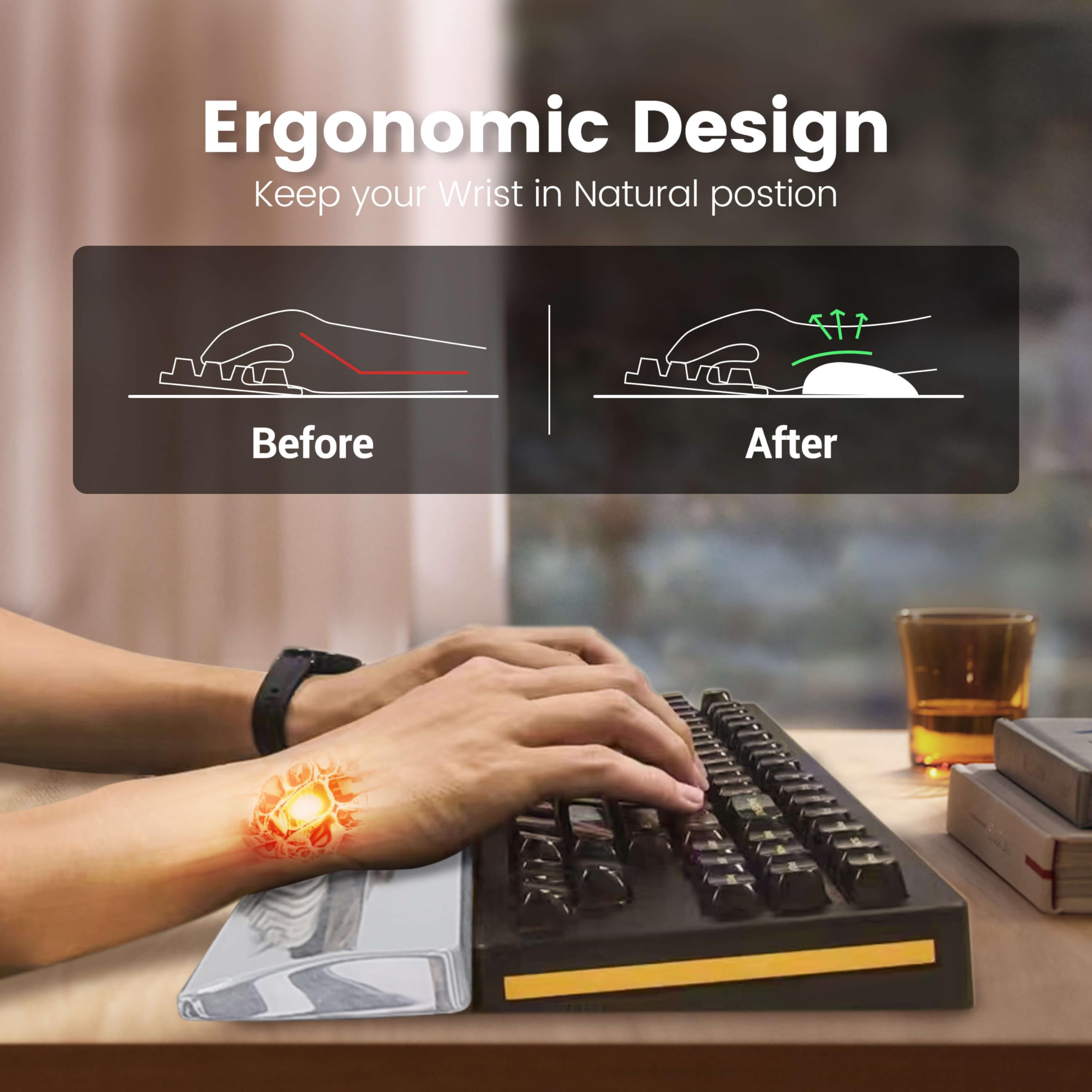 Snapklik.com : Acrylic TKL Keyboard Wrist Rest, Clear Wrist Rest For ...