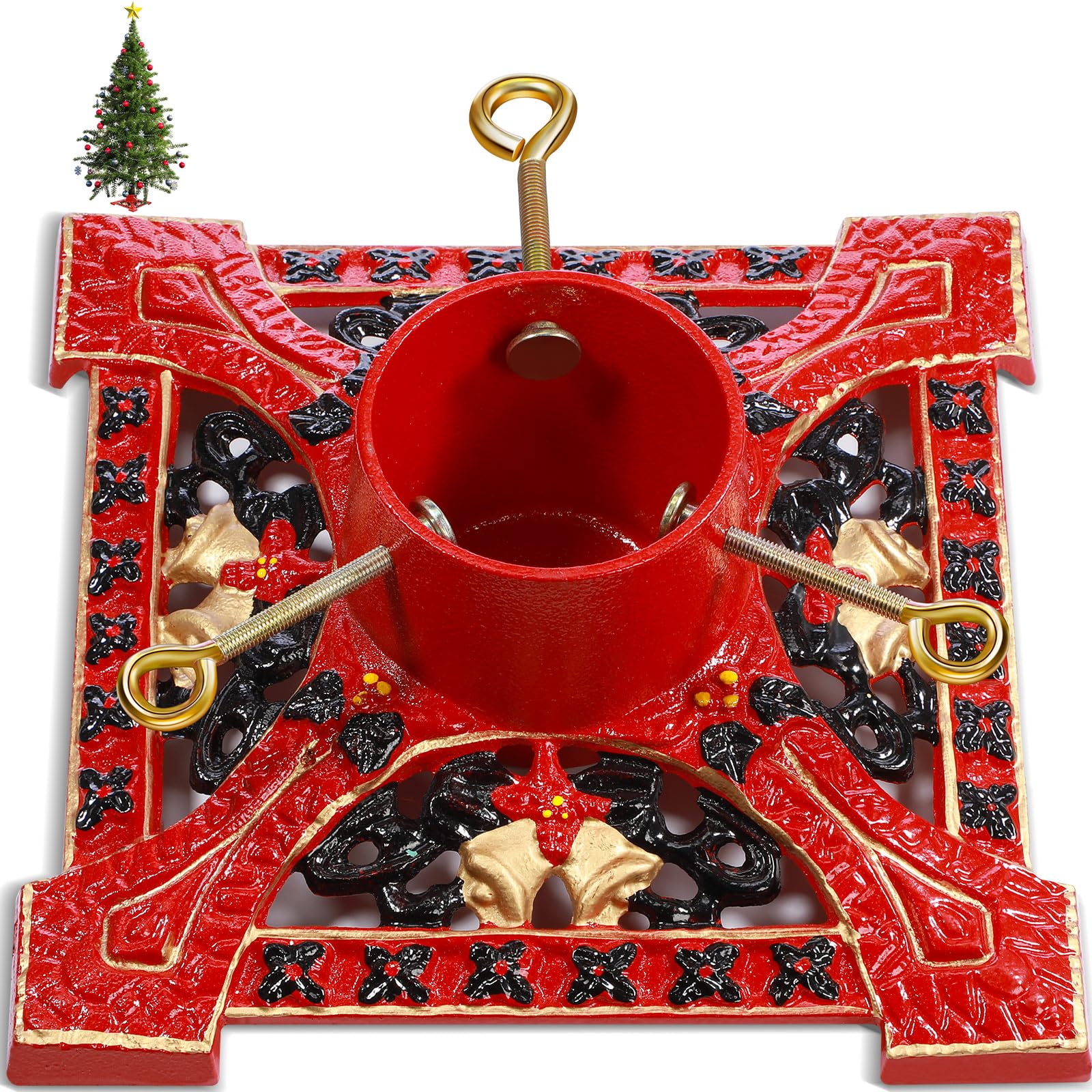 Amazon.com: Cinnvoice Christmas Tree Stand Cast Iron Christmas Tree ...