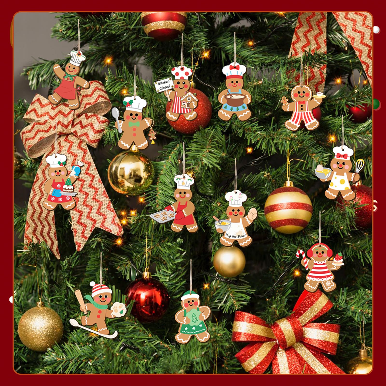 Gingerbread Man Tree Topper Gejoy 8 X 10 Inch Large Gingerbread Man ...