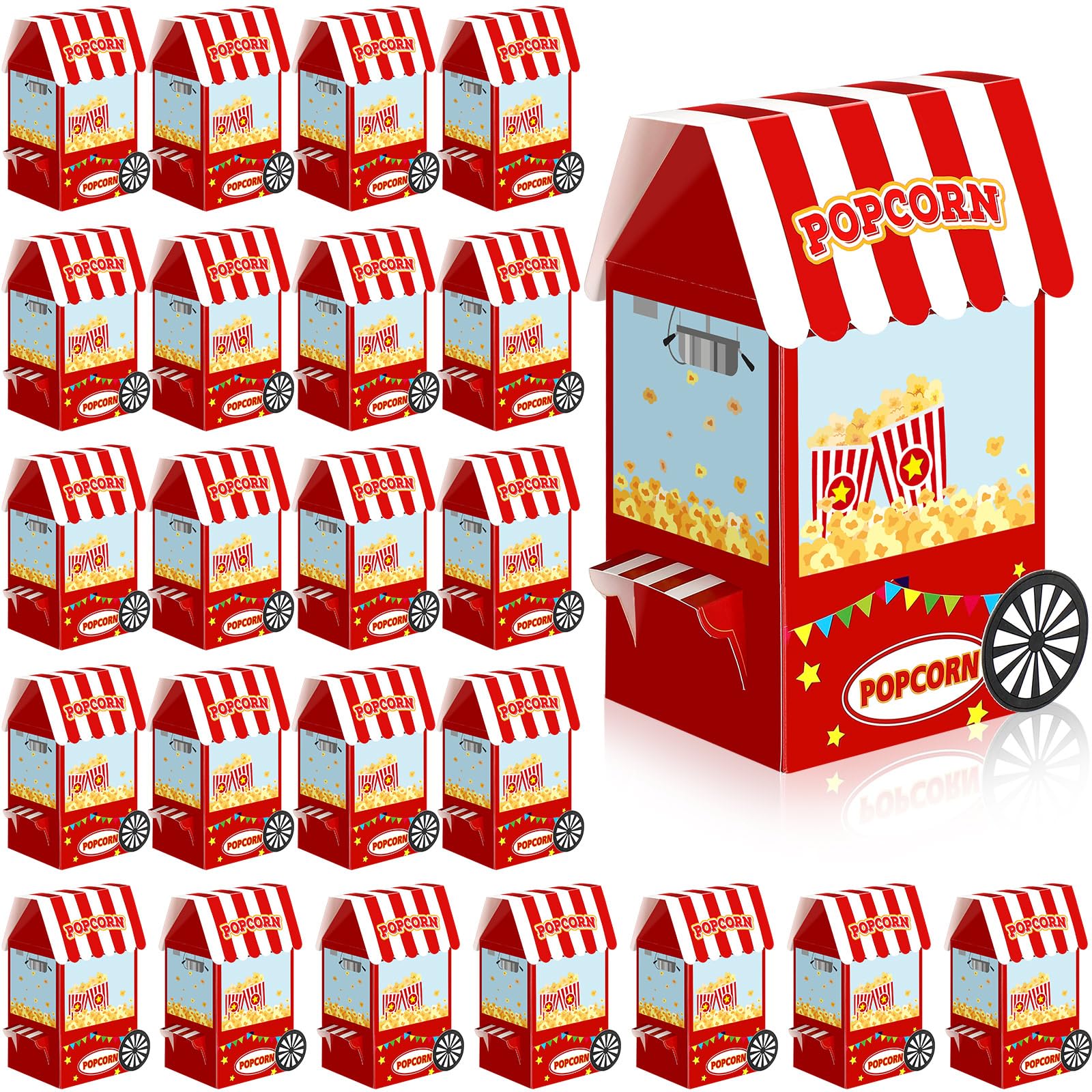 Amazon.com: Trandraft 24 Pcs Carnival Treat Boxes Popcorn Cart Circus ...
