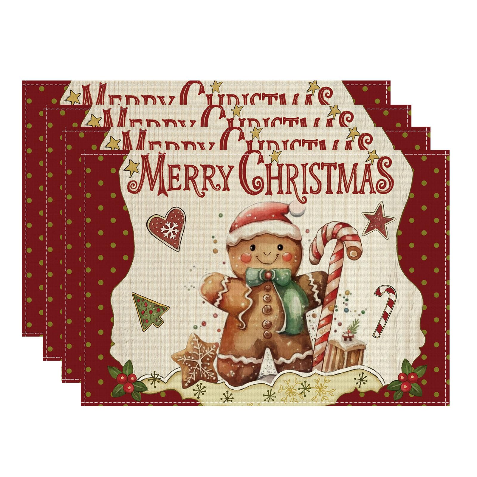 Amazon.com: BOTB LIHM Gingerbread Man Red Merry Christmas Winter Xmas ...