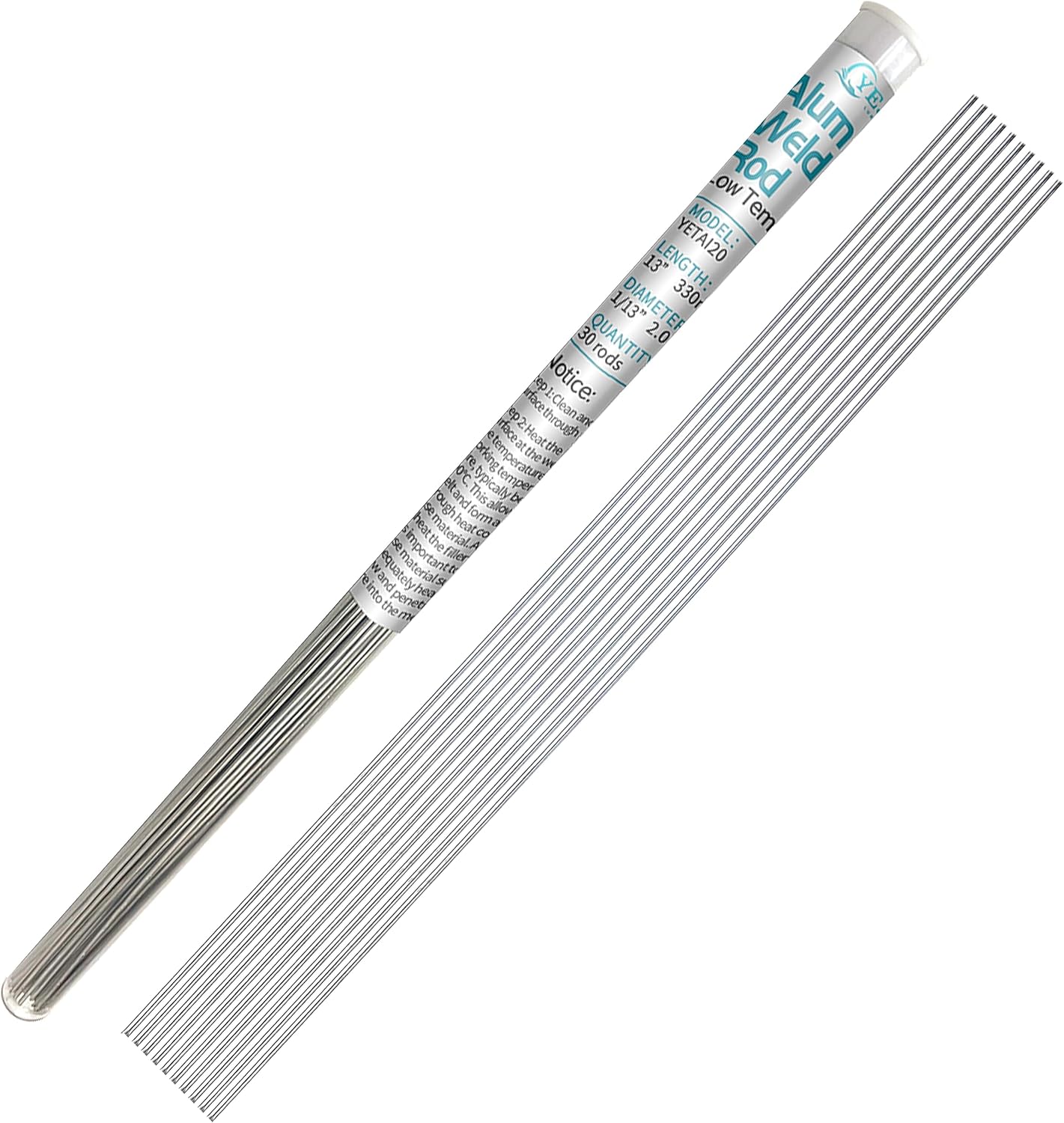 YEJJET 30 Rods Aluminum Welding Rod NO NEED Flux 1/13, Aluminum Repair ...