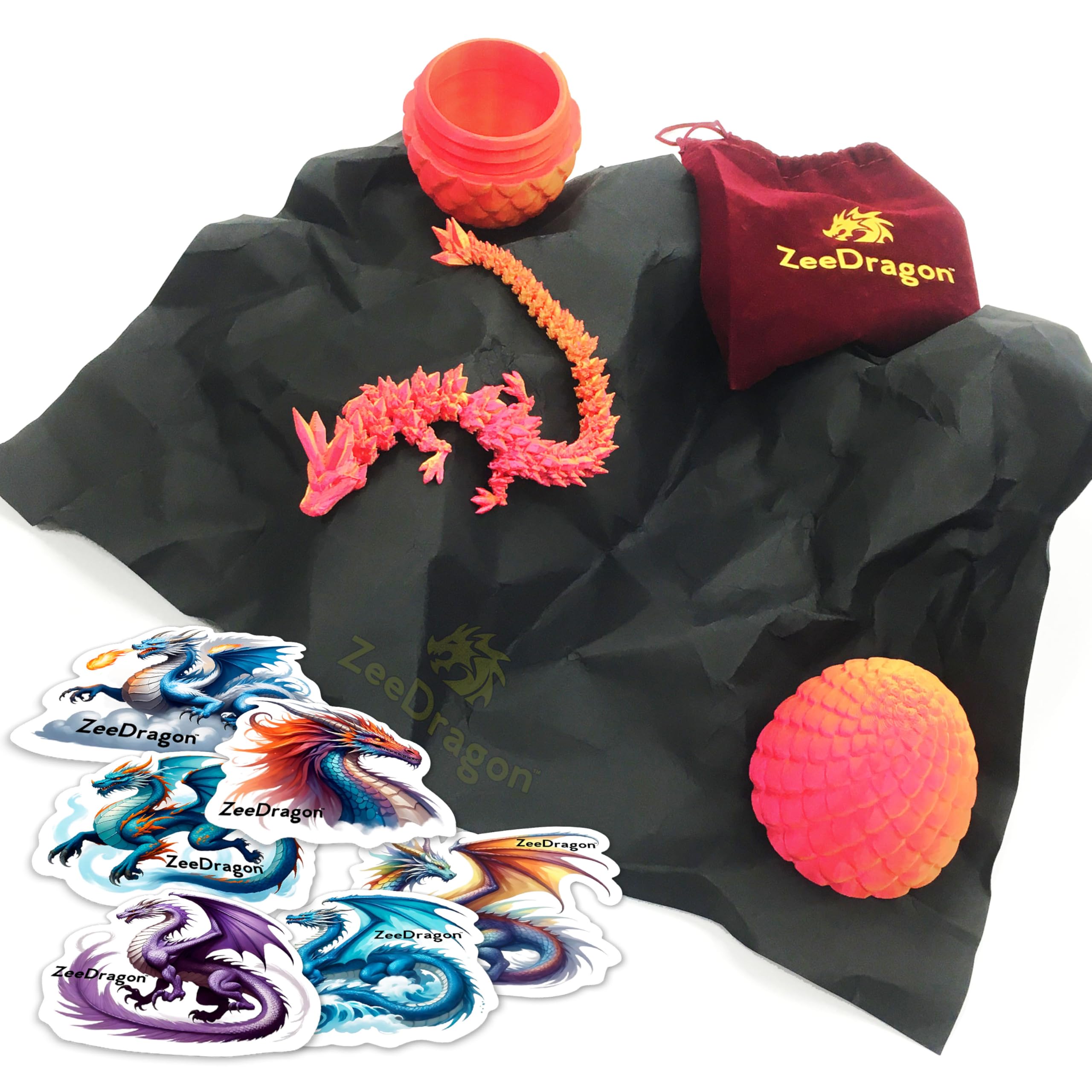 Amazon.com: 3D Printed Dragon in Crystal Egg, Black Crunch Terrain ...