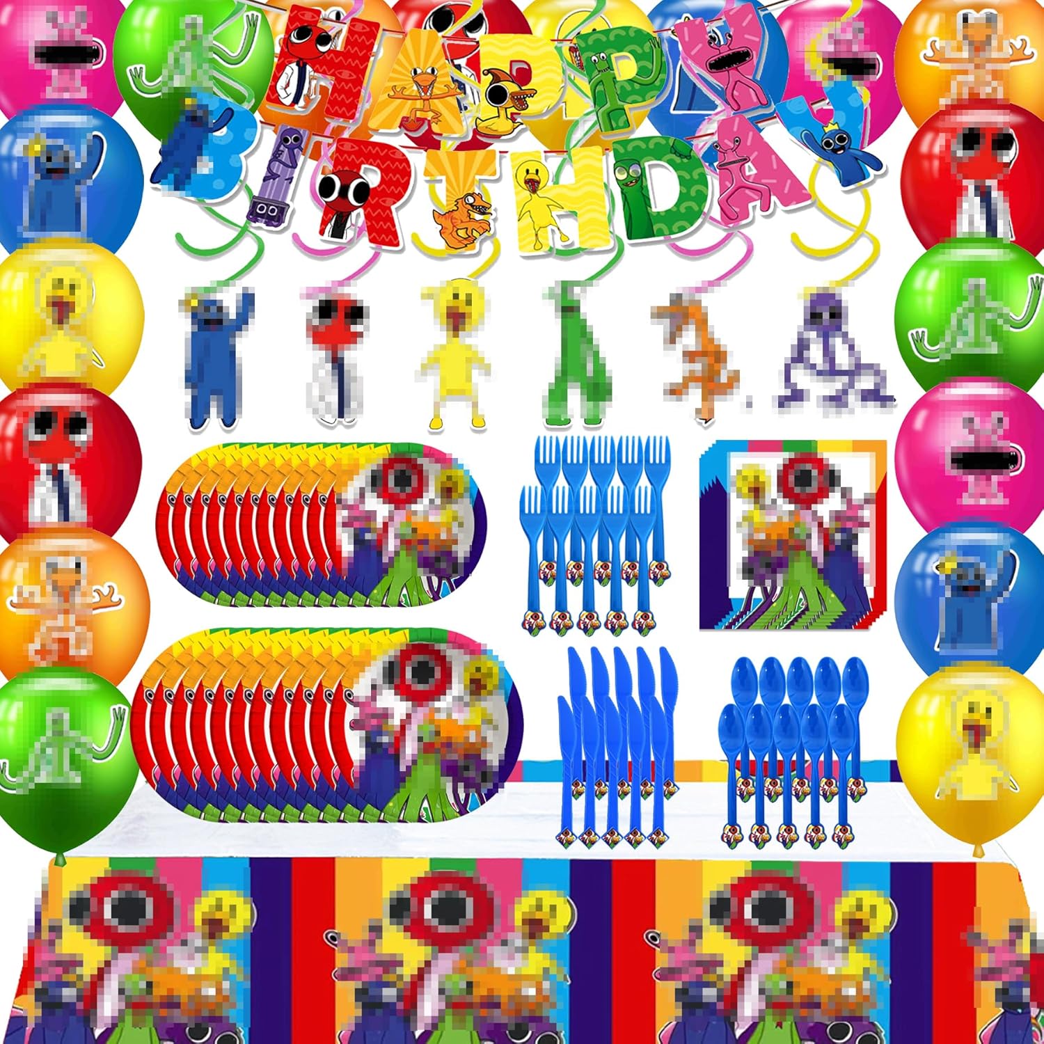 Amazon.com: Rainbow Theme Party Decorations, Birthday Party Supplies ...