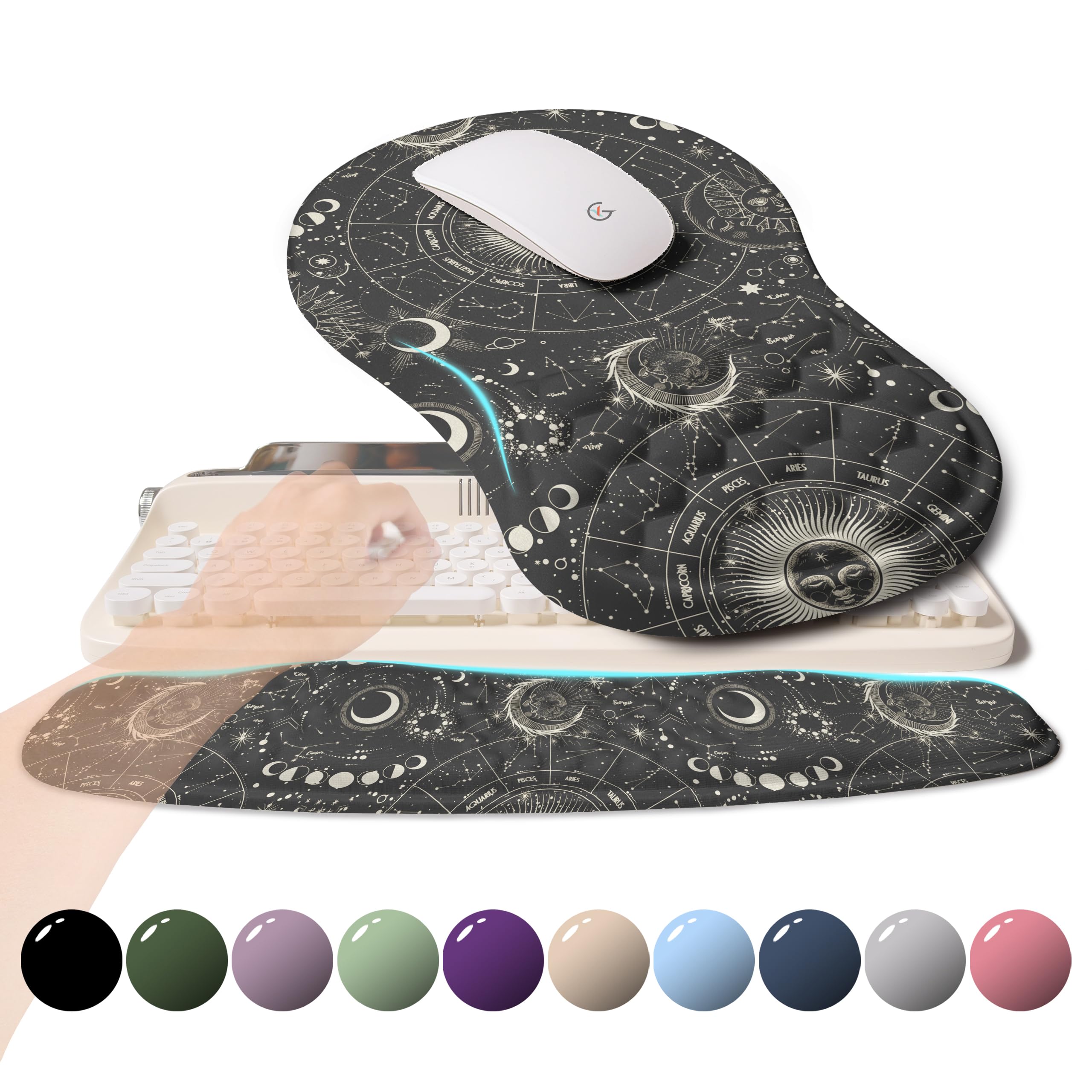 Snapklik.com : 2-in-1 Ergonomic Set, Wave Rise Keyboard Wrist Rest And ...