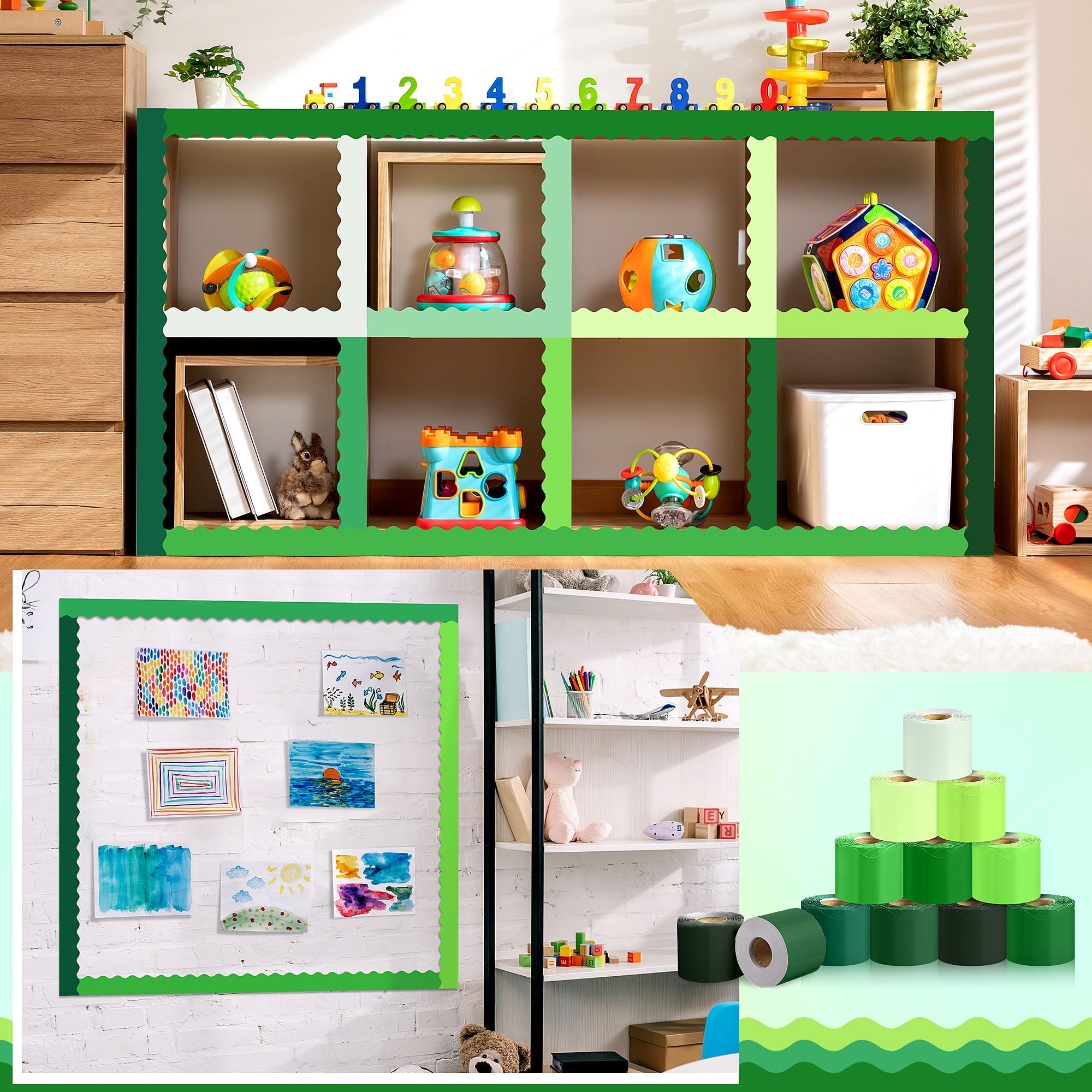 Snapklik.com : Ctosree 12 Roll 630 Ft Colorful Bulletin Board Borders ...