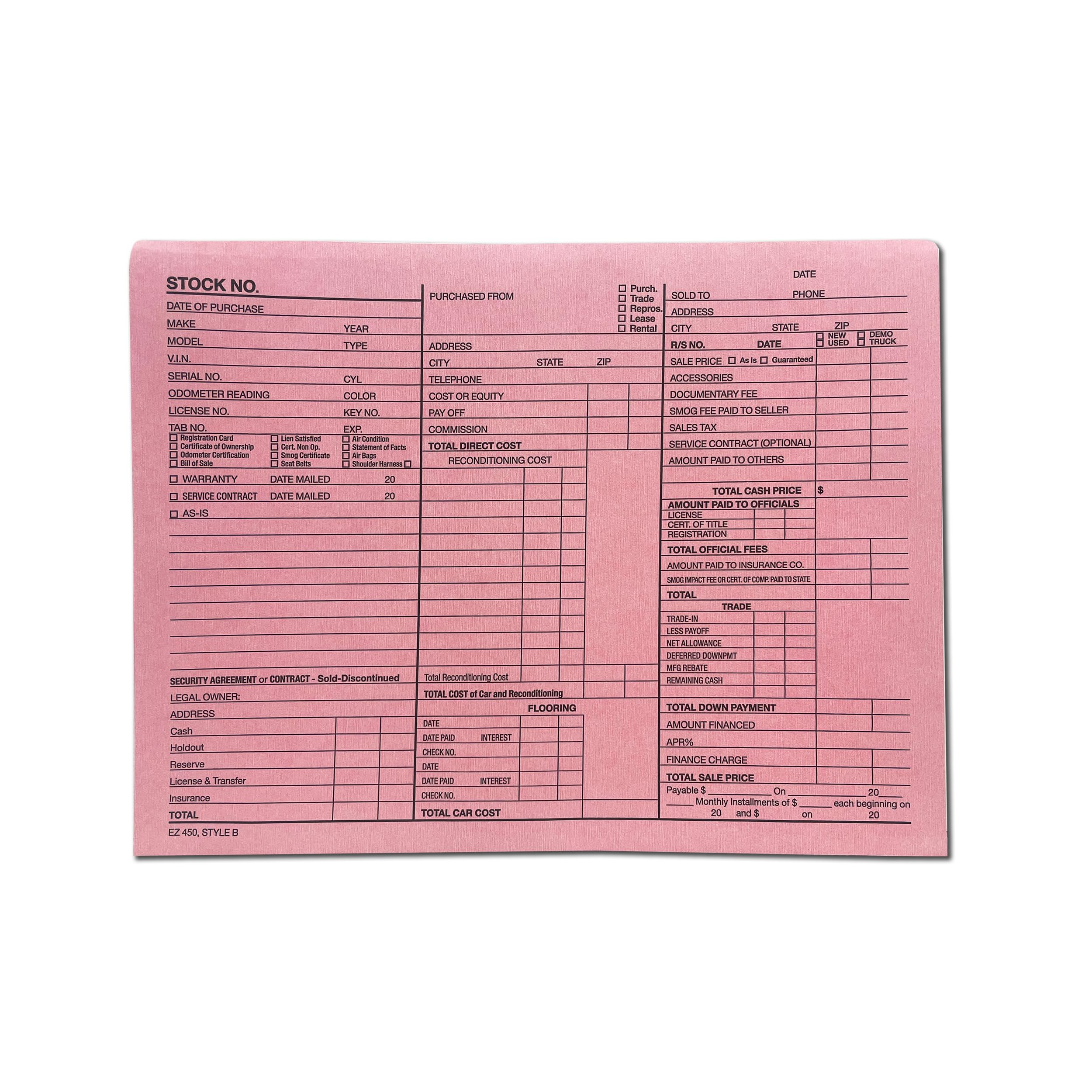 Amazon.com : EZ Line Printed Vehicle Deal Record Envelopes 9x12 Jackets ...