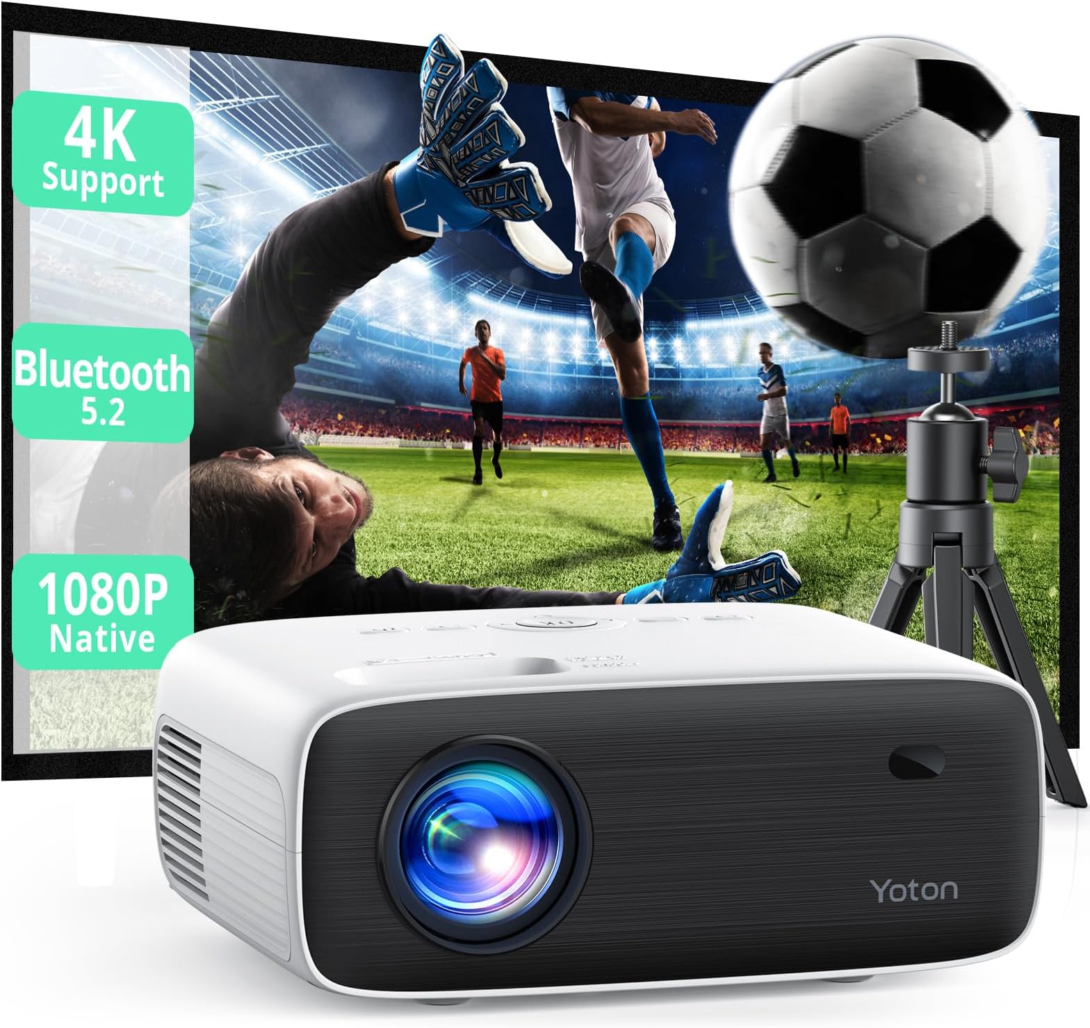 YOTON Y6 Vidéoprojecteur 4K, Mini Projecteur Bluetooth 5.2 Home Cinéma ...
