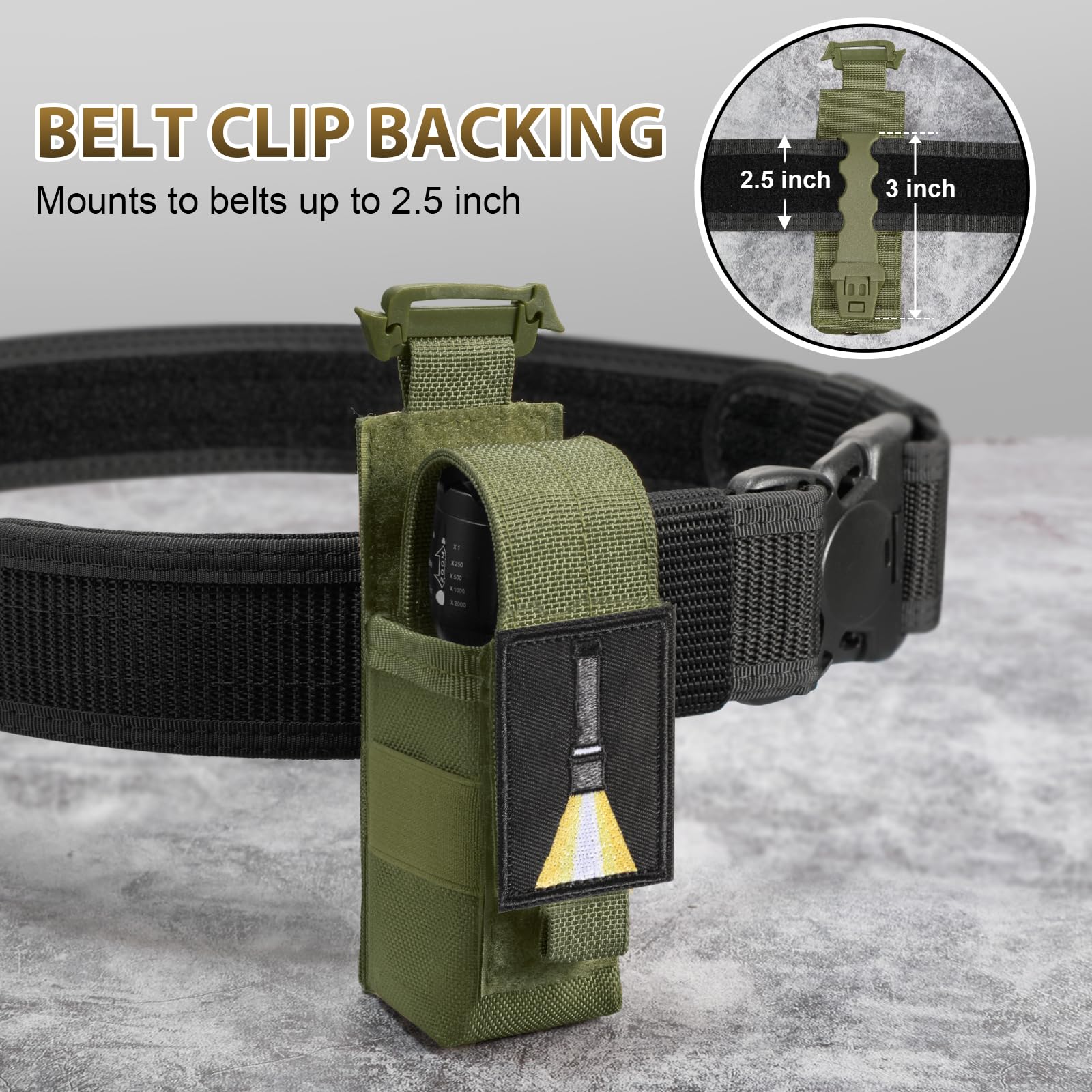 Snapklik.com : Tactical Flashlight Holster, Adjustable Flashlight Pouch ...