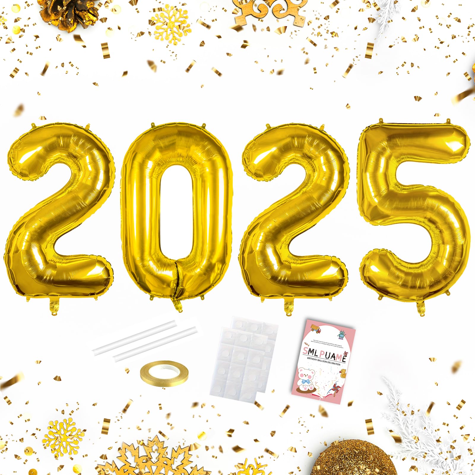 Snapklik.com : 42 Inch 2025 Balloons Gold Huge Foil Number Balloons For ...