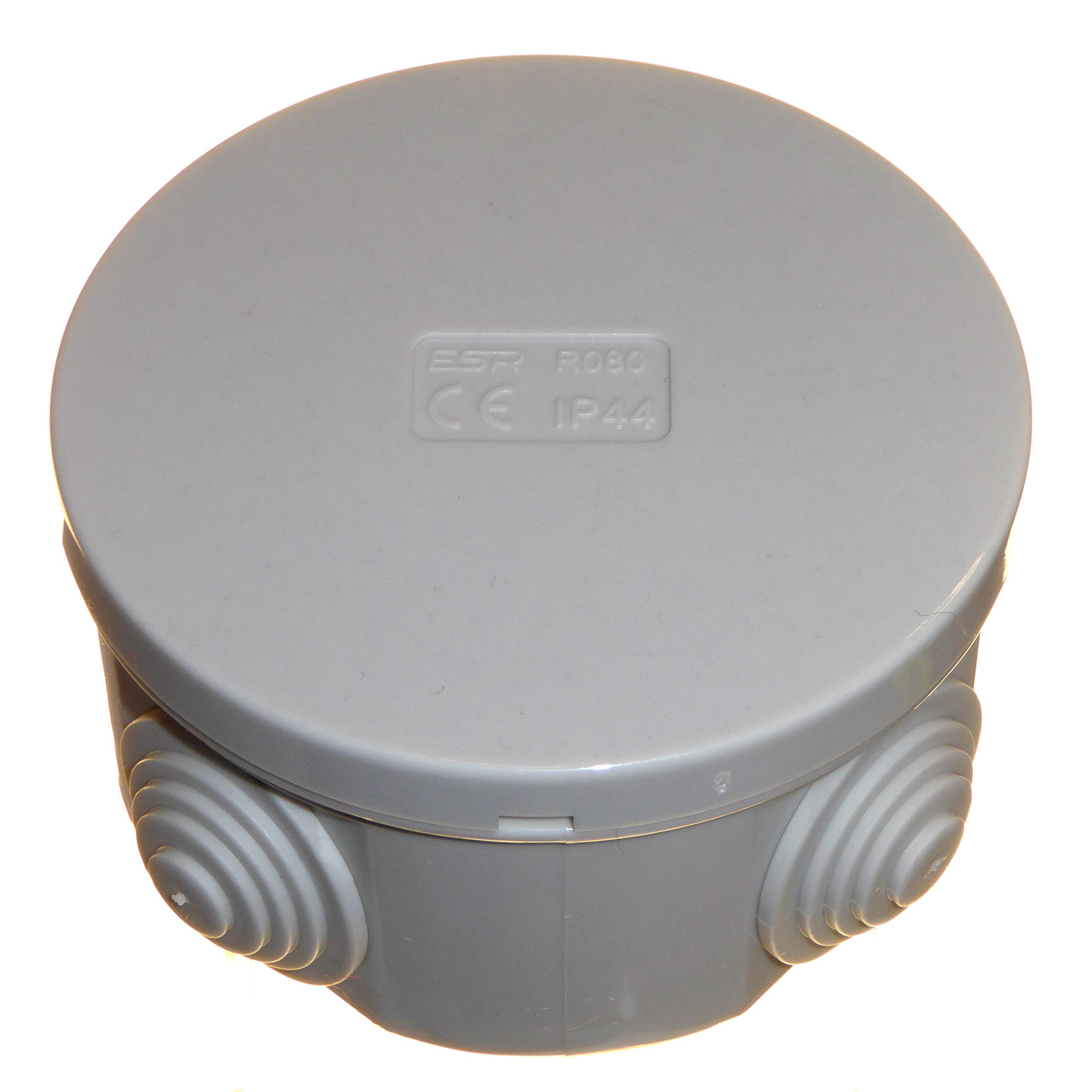 1pk 80mm x 40mm Round Electrical Junction Box with Rubber Cable Entry ...