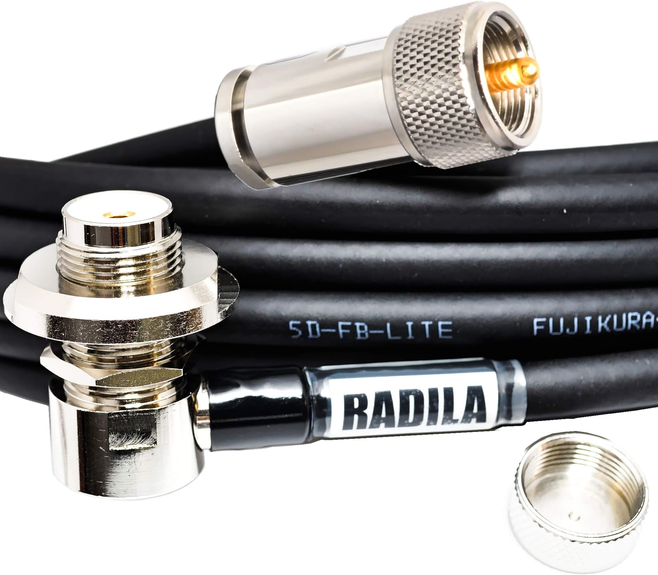 Amazon | RADILA (フジクラ 5D-FB) (10m) (ML-MP (50Ω整合型) コネクタ) (低SWR 低損失) (実測データ付) (アマチュア無線 同軸 ケーブル 5D ...