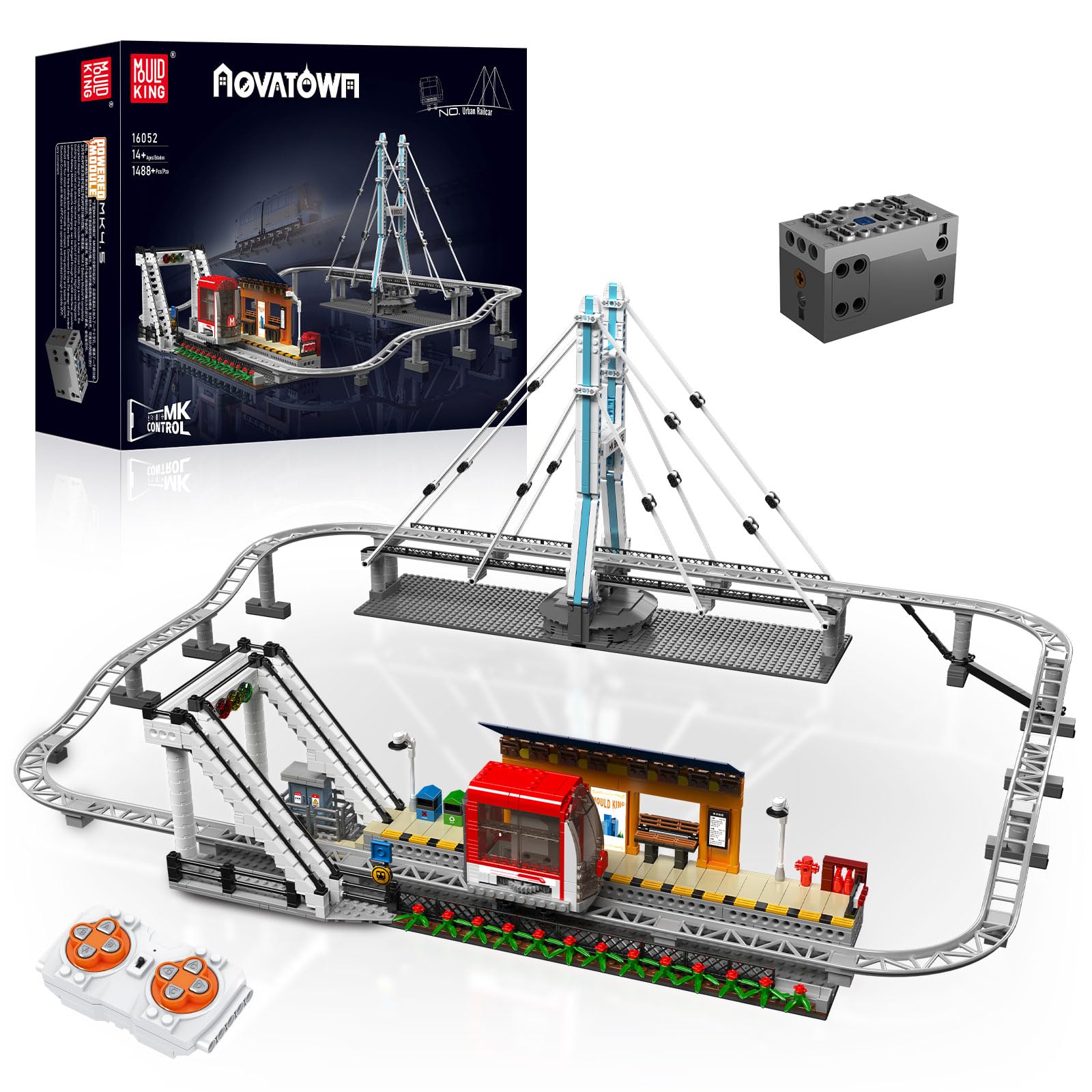 Mould King Urban Railcar Building Toys, Climbing Train Model Building ...