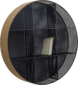 Amazon.com: The Novogratz Metal Round 8 Cubbies Wall Shelf, 32" x 6" x ...