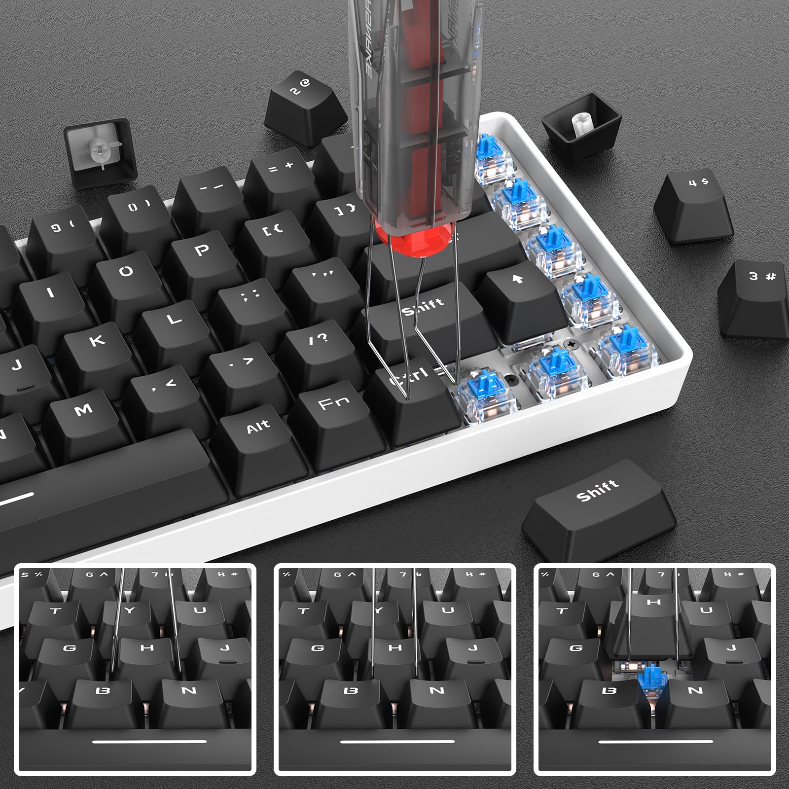 Snapklik.com : MAMBASNAKE 2-in-1 Keycap Switch Puller, 304 Stainless ...