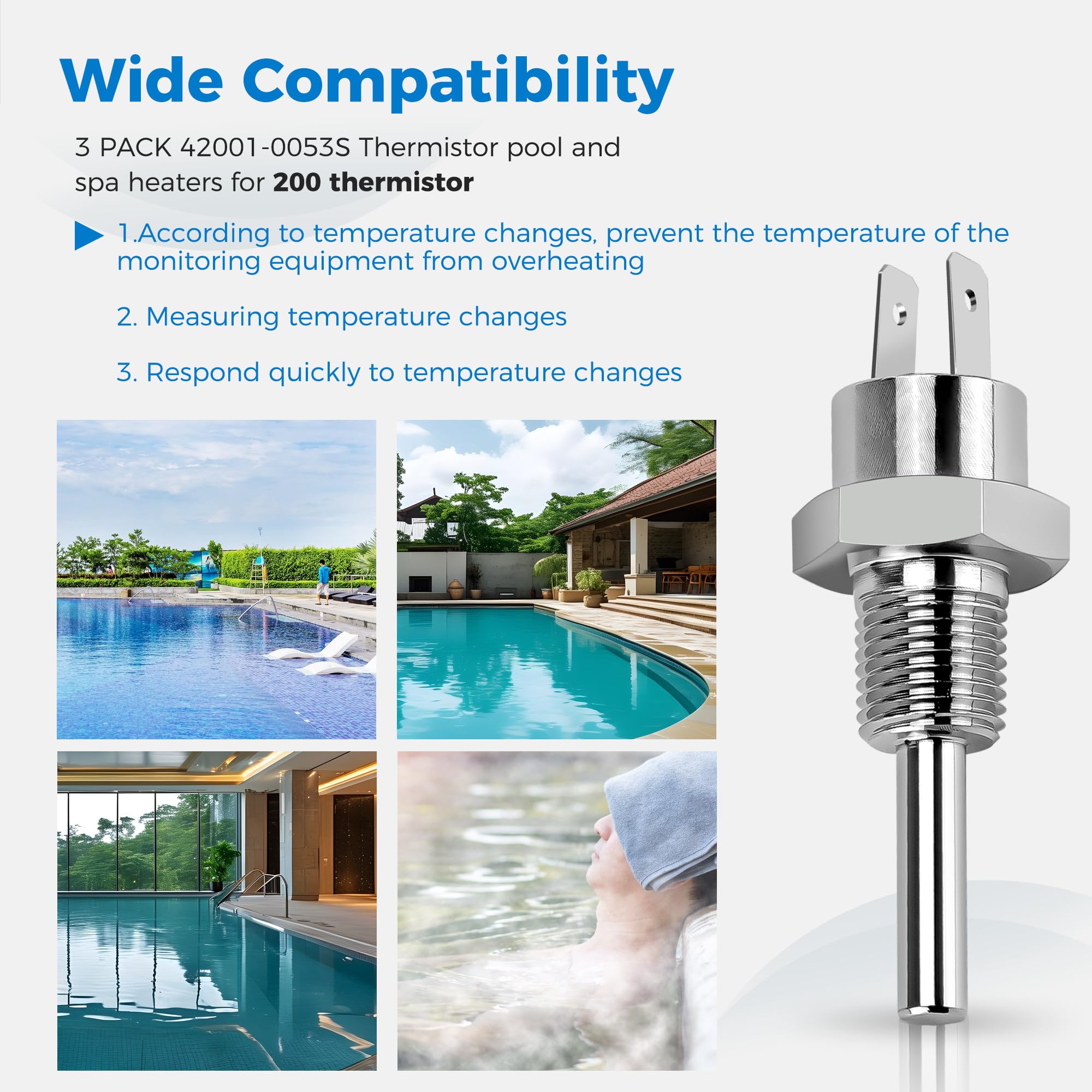 Snapklik.com : 2025 Upgraded 42001-0053S Heater Thermistor Stainless ...
