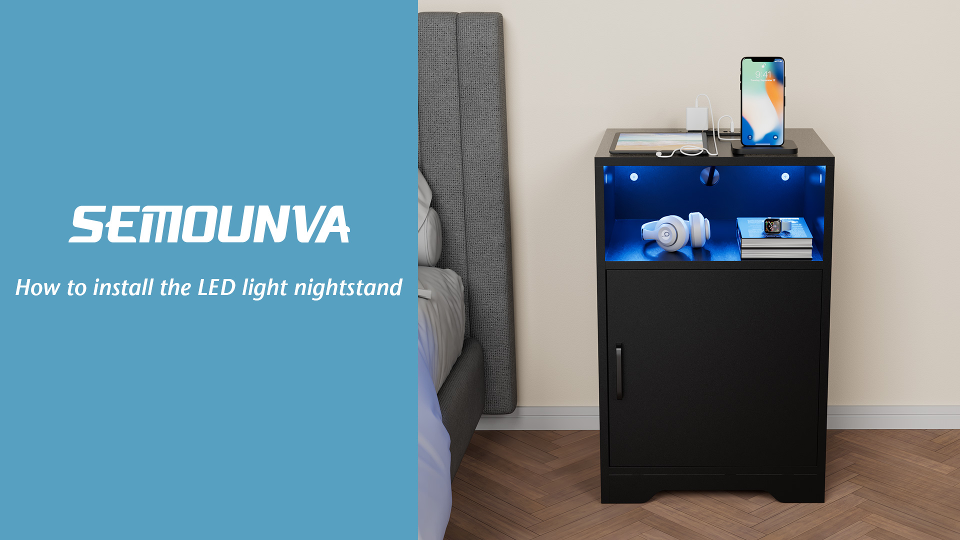 Watch How to install the LED light nightstand on Amazon Live