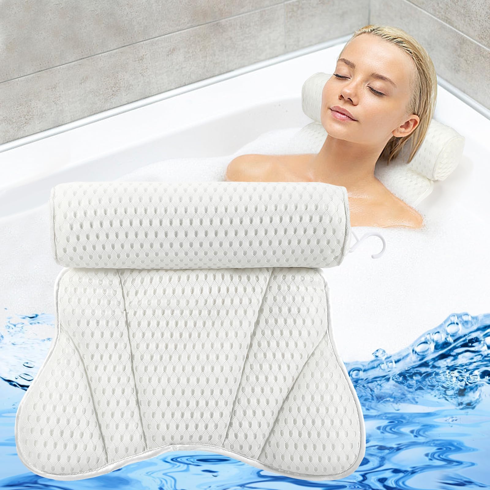 Badewannenkissen, Nackenkissen Badewanne, 4D Mesh Badewannenkissen ...