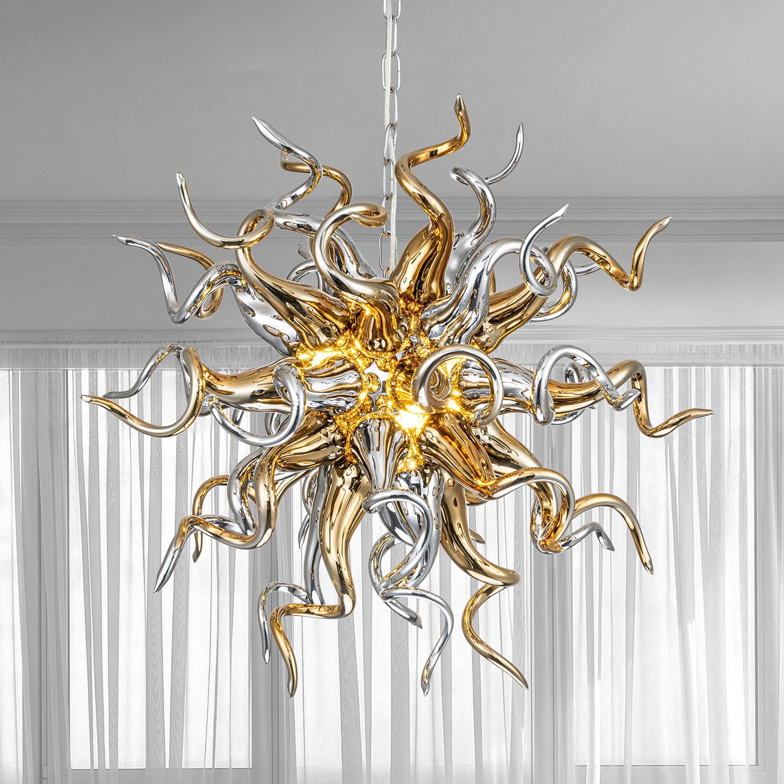 HASUN Modern Luxury Living Room Chandelier, Hand Blown Glass Dining ...