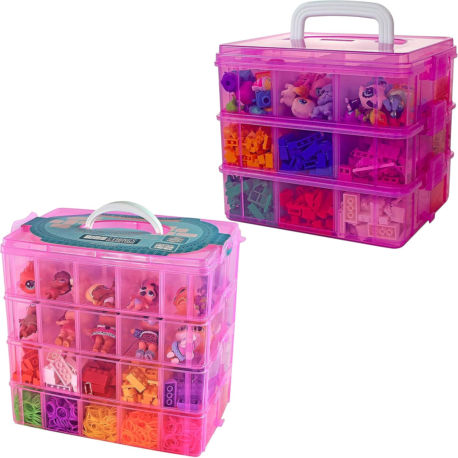 Amazon.com: Bins & Things Stackable Toys Organizer Storage Case ...
