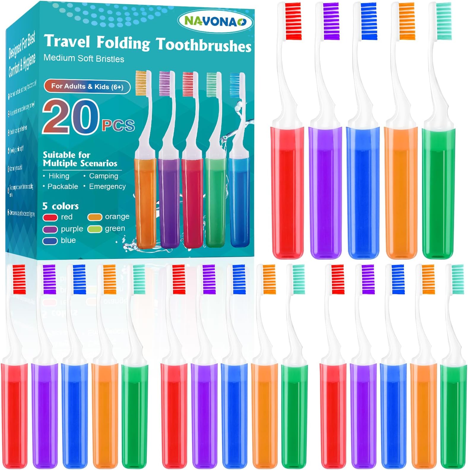 Amazon.com : Lingito Travel Toothbrushes Firm, Mini Toothbrush with ...