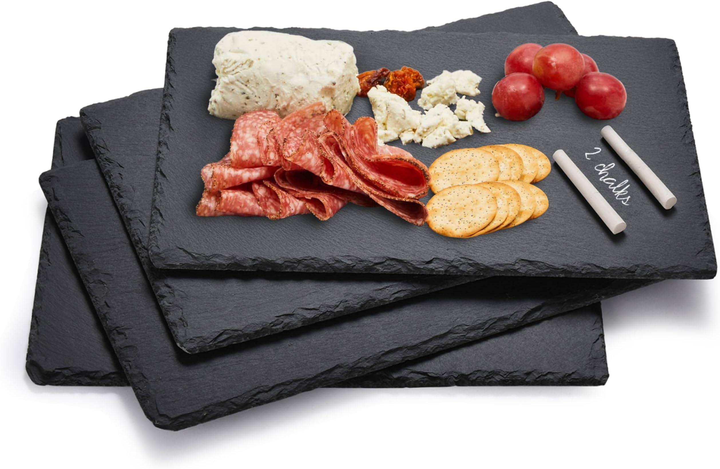 Amazon.com: Navaris Natural Slate Serving Plates - Set of 6 Place Mat ...