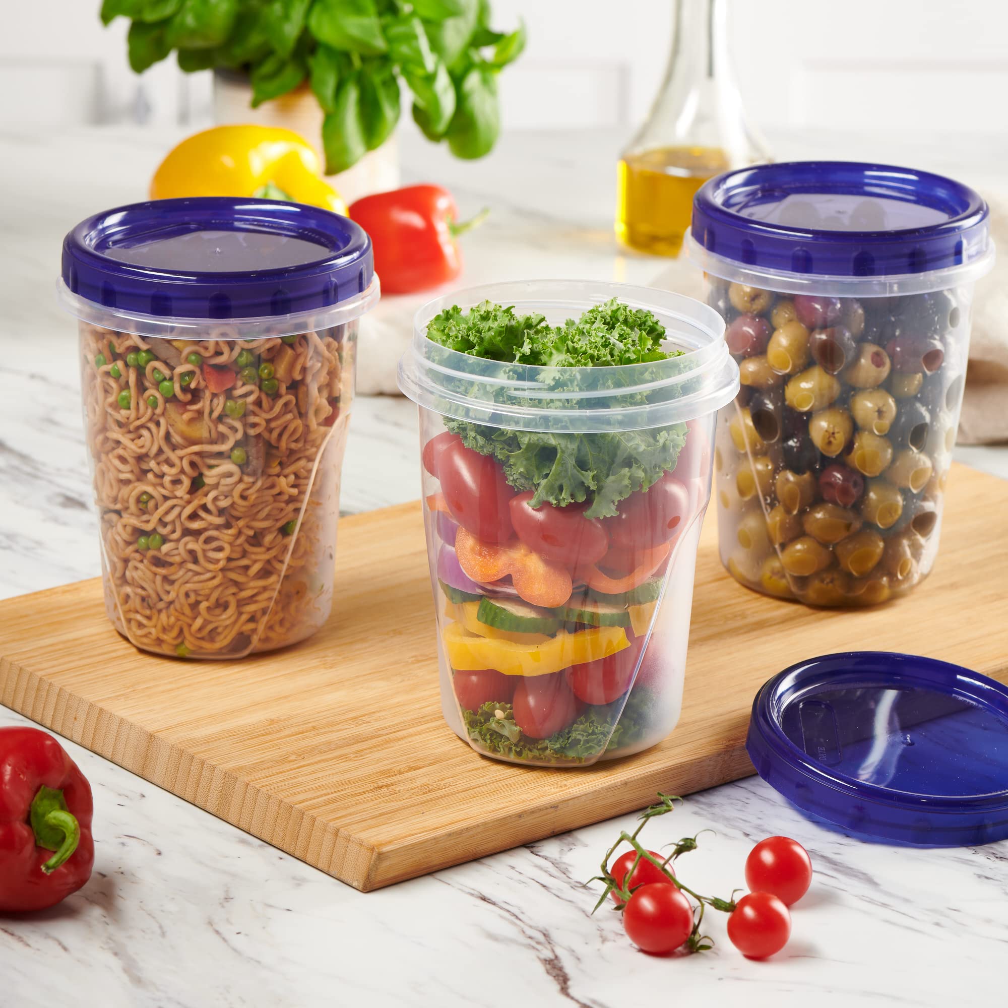 Snapklik.com : PLASTICPRO 12 Pack Twist Cap Food Storage Containers