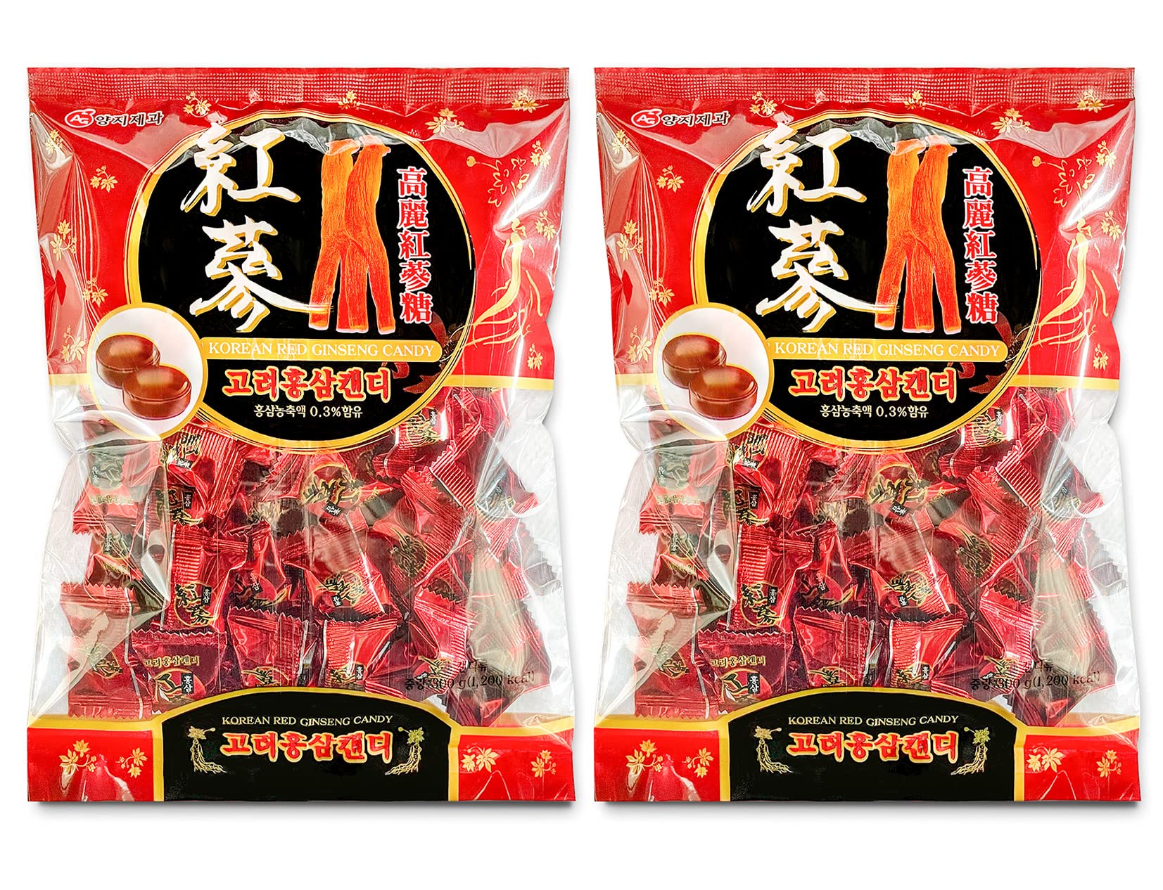 Buy Korean Red Ginseng HongSam Candy, 홍삼캔디, 300G (PACK OF 2) Online at ...