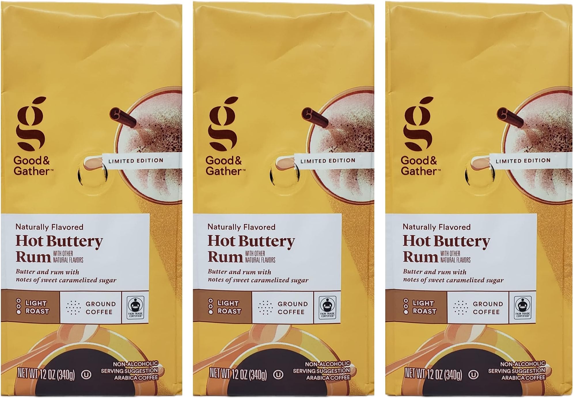 Amazon.com : Good & Gather Hot Buttery Rum Ground Coffee - Pack of 3 ...