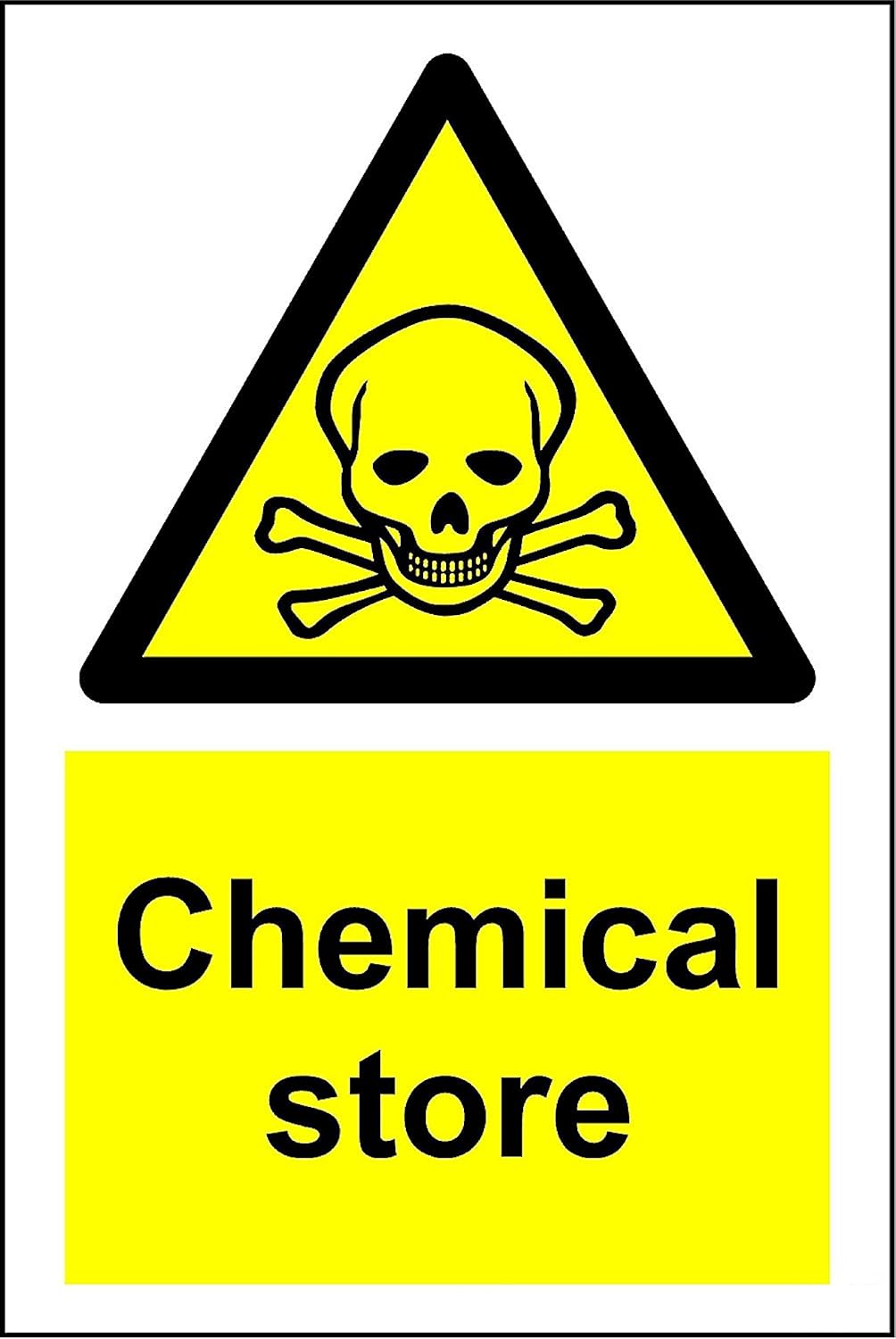 Warning Chemical store safety sign - 3mm Aluminum sign 300mm x 200mm ...