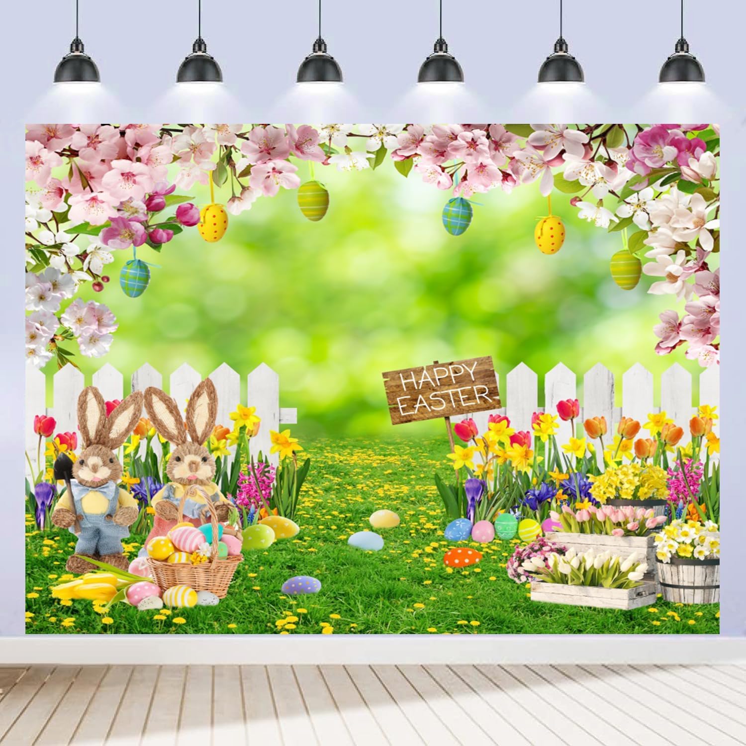 Amazon.com : Easter Backdrop 10x8ft Spring Easter Backdrops for ...