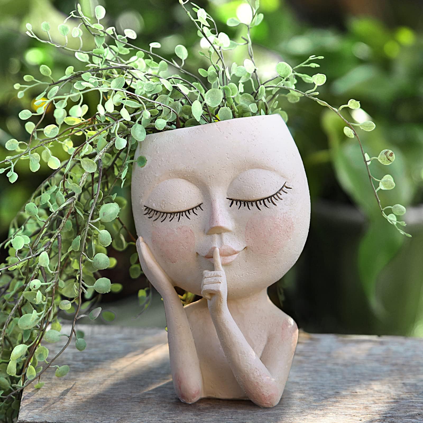 Amazon.com : Cool Face Planter for Indoor Plants Head Wall Planter with ...