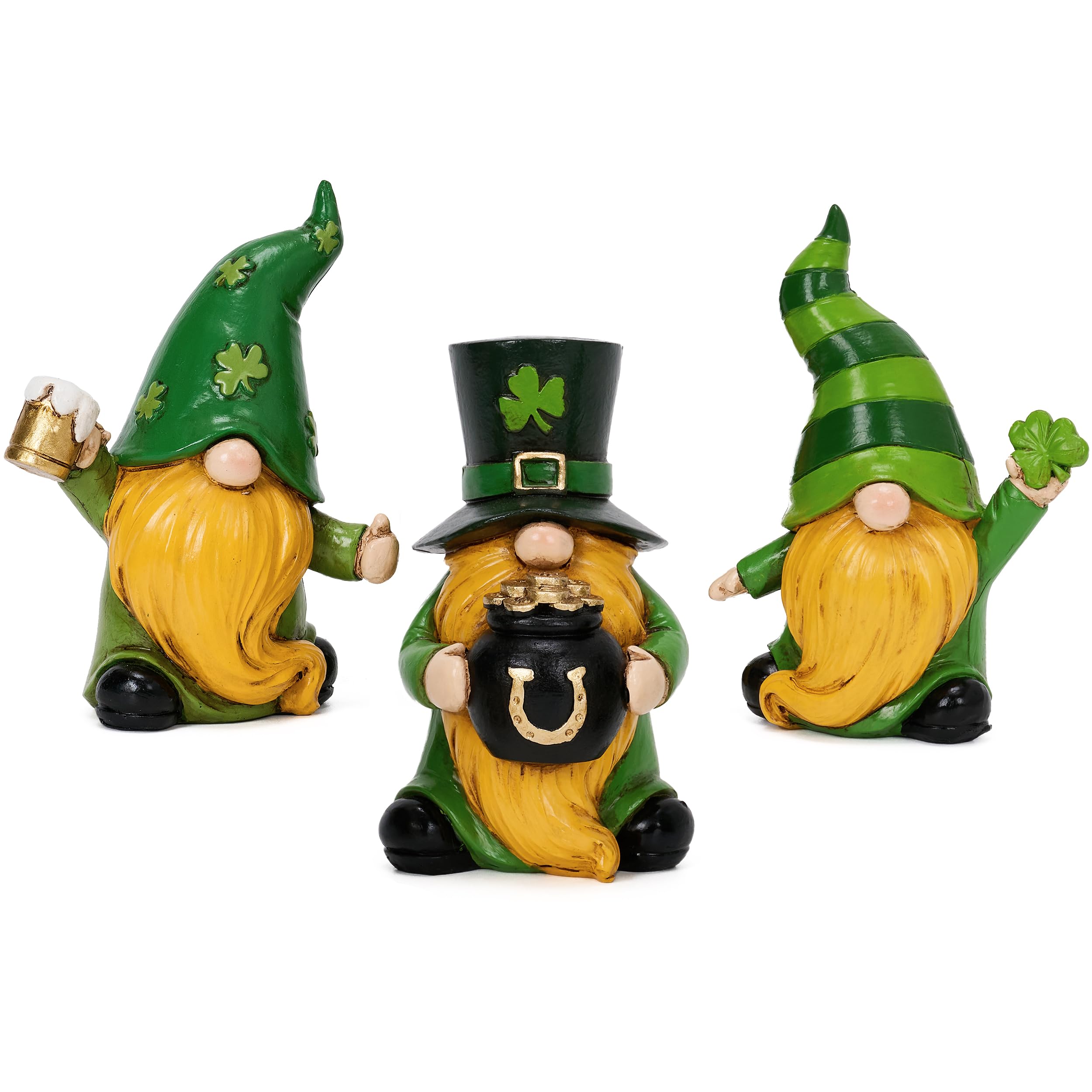 Amazon.com: Valery Madelyn St Patricks Day Gnome Figurines, Set of 3 ...
