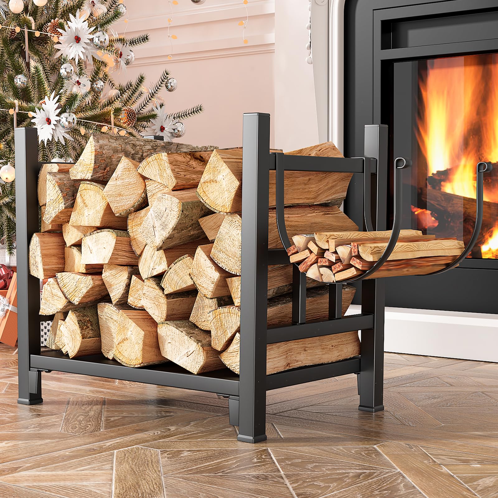 Snapklik.com : GREENER Small Firewood Rack Indoor Log Holder Wood ...