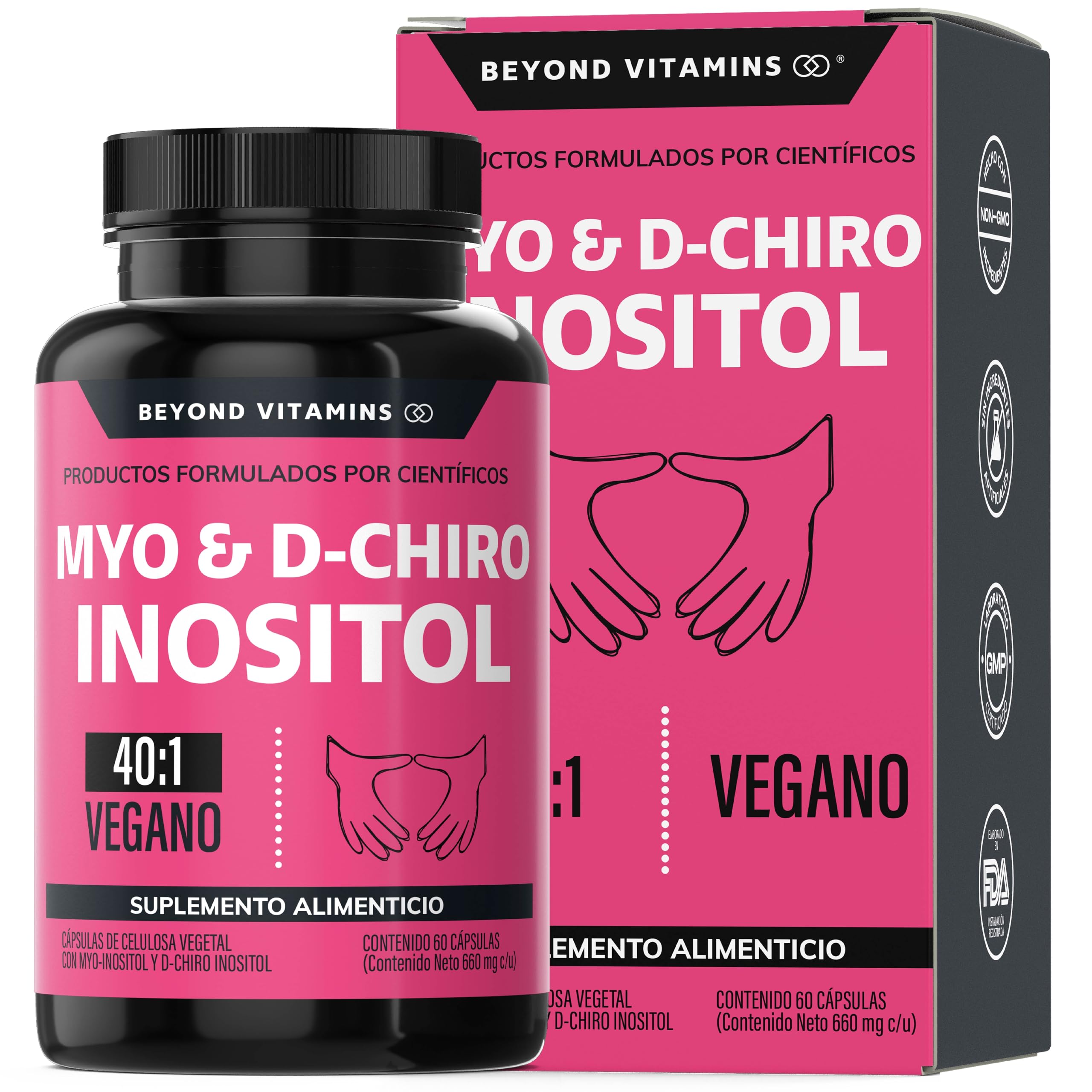Inositol 40:1 | Myo y D-Chiro Inositol Puro | 45 días | Vitaminas para ...