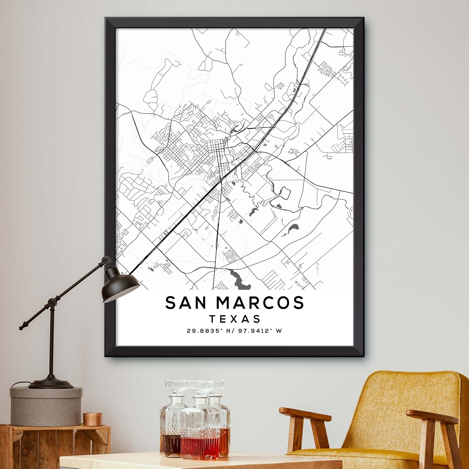 Amazon.com: Generic San Marcos, Texas City Map, Light 2 (24x36 inches ...