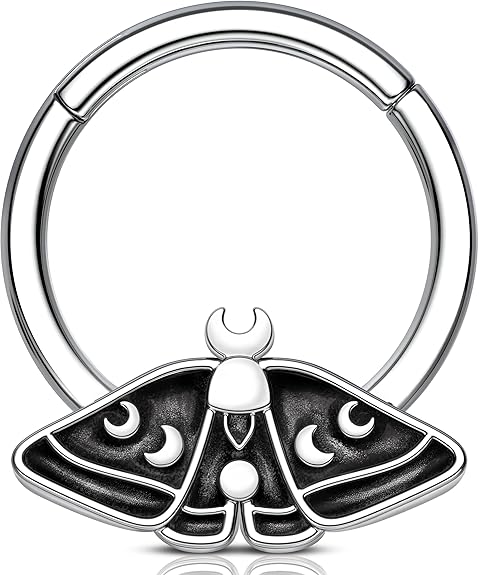 Amazon.com: Melighting 16G Halloween Septum Ring Moth Helix Earring ...