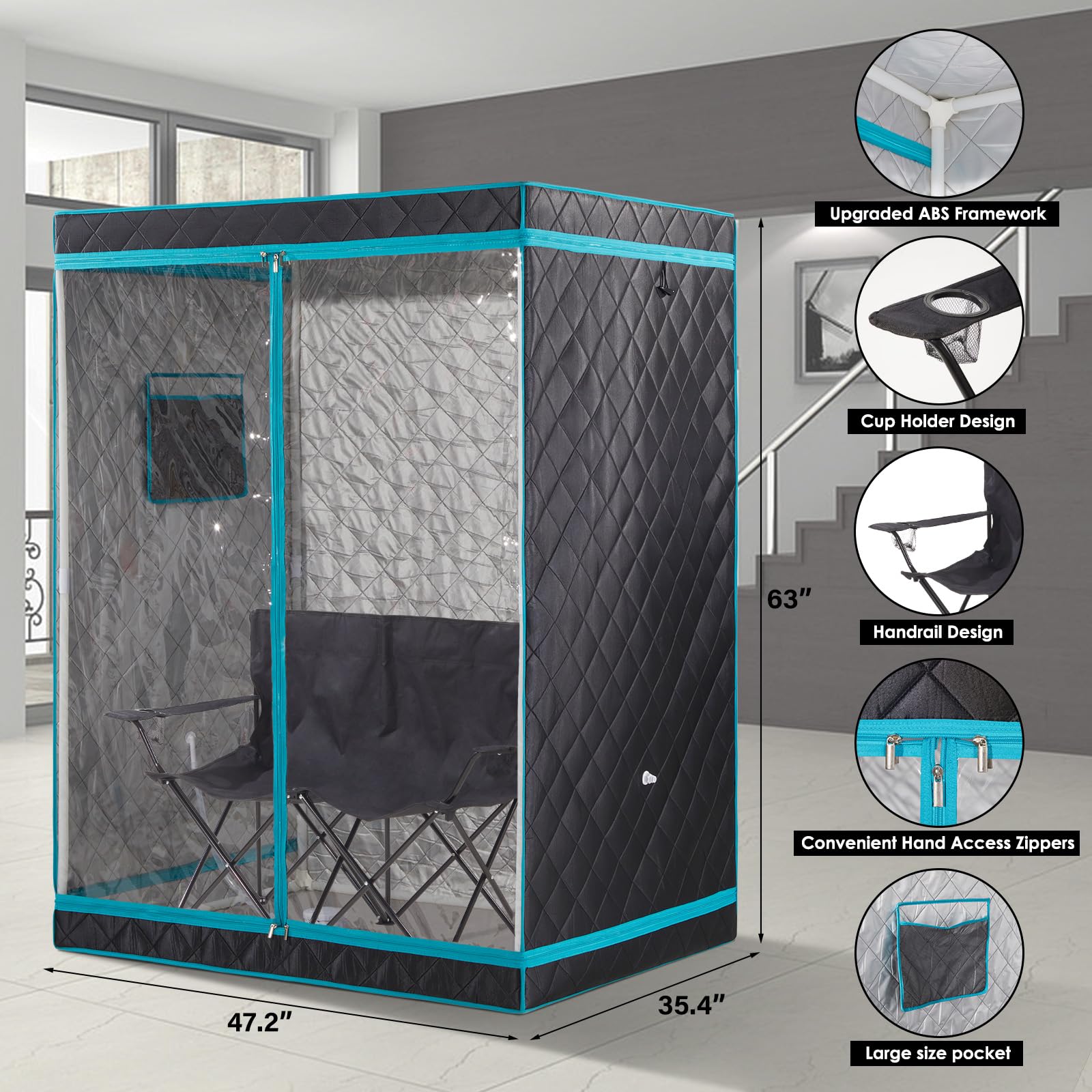 Snapklik.com : Full Size 2 Person Sauna Tent, Portable Steam Sauna Tent ...