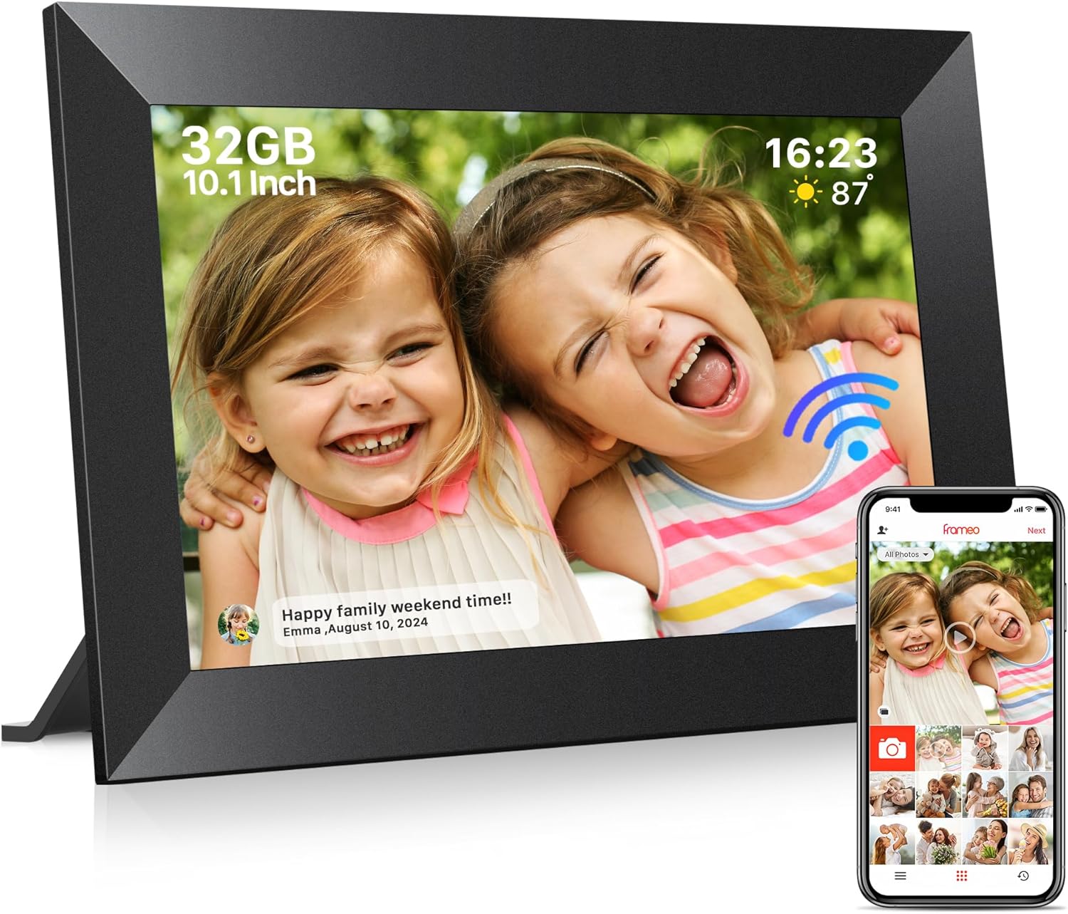 Frameo 10.1 Inch WiFi Digital Picture Frame with 32GB Memory, 1280 x ...