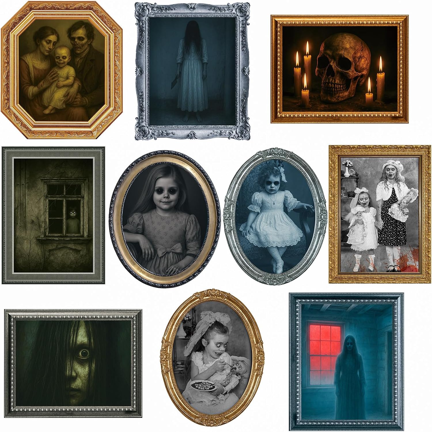 Amazon.com: Halloween Decorations Indoor Scary Wall Decor, 10Piece ...