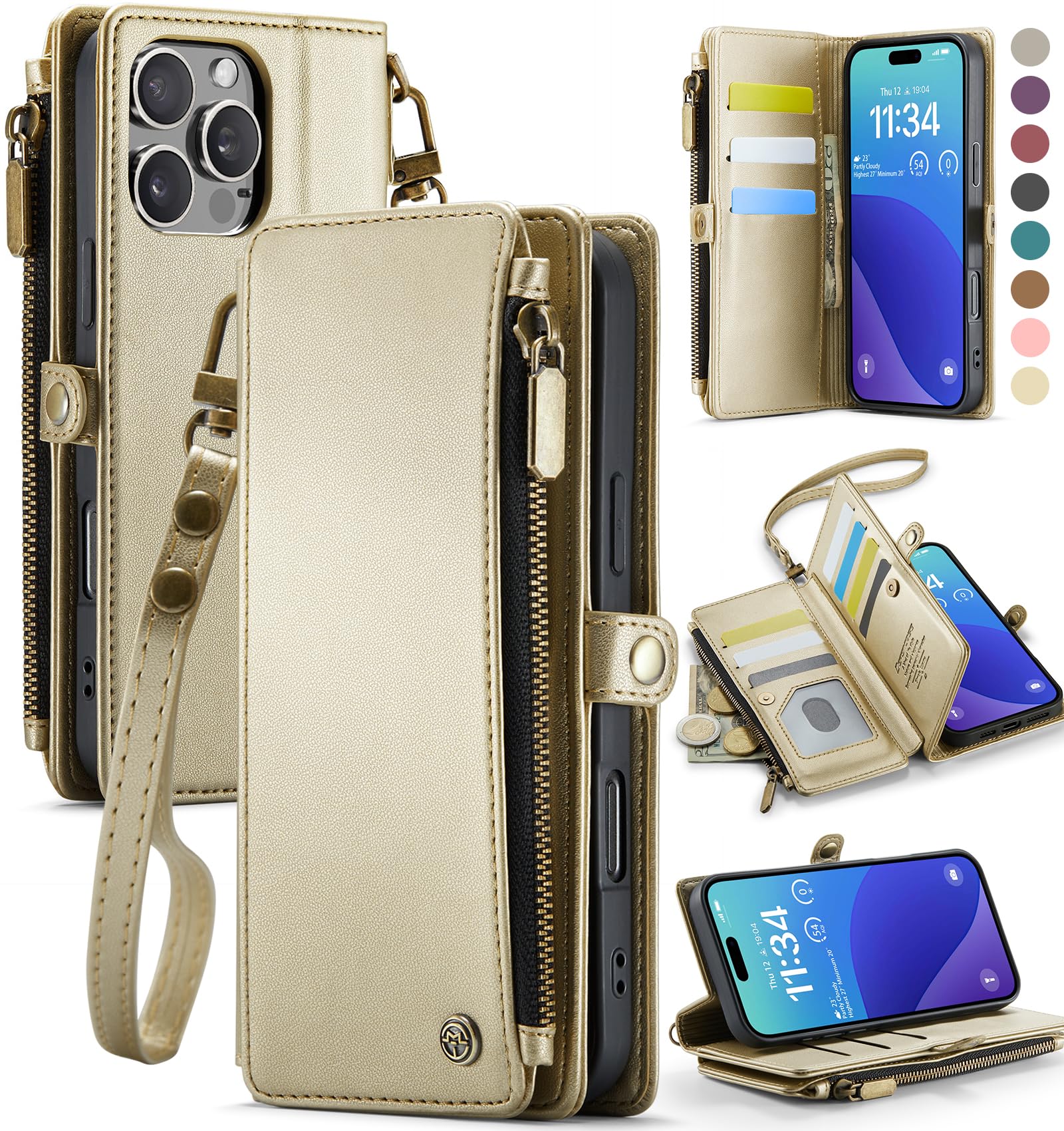 Amazon.com: Defencase Compatible with iPhone 16 Pro Case Wallet with RFID Blocking Card Holder ...