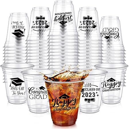 Amazon.com: 200 Pcs Graduation Party Cup Disposable 16 oz Plastic 2023 ...