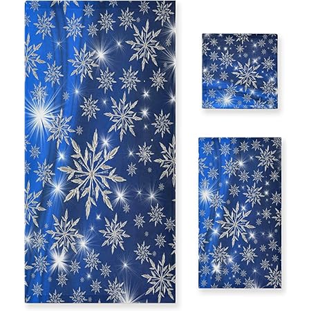 Amazon.com: Wamika Merry Christmas Tree Hand Bath Towel Blue Winter ...