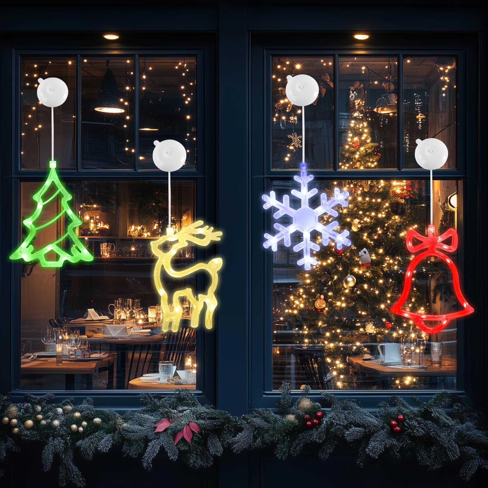 Amazon.com : 4 Packs Christmas Window Lights, Christmas Decorations ...