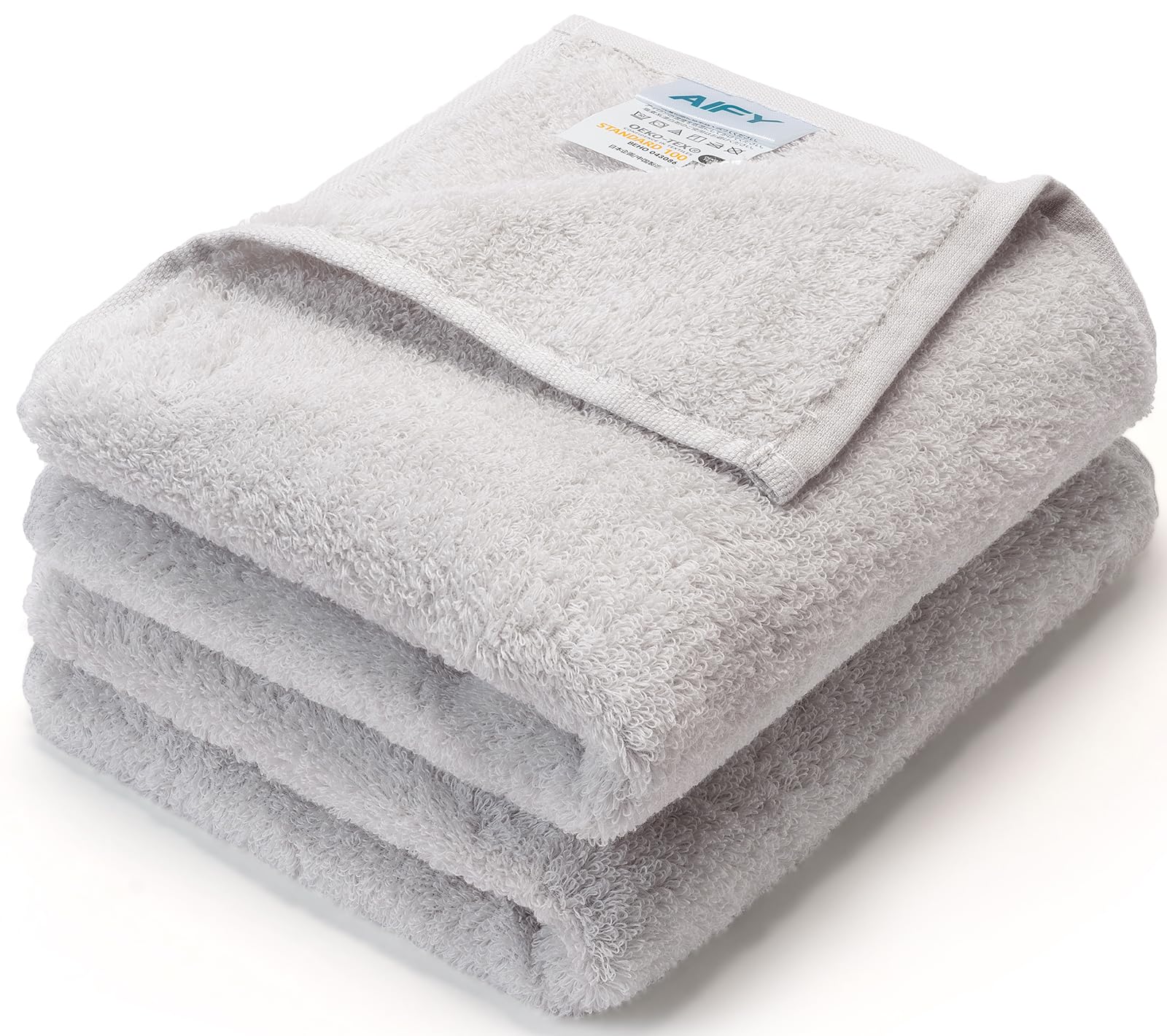 Amazon｜AIFY フェイスタオル 2枚セット 綿100% 薄手 無撚糸フェイスタオル ふわふわ 肌触りが良い 瞬間吸水 毛落ちしにくい JISの脱毛率基準値0.2%の約66分の1 ホテル ...