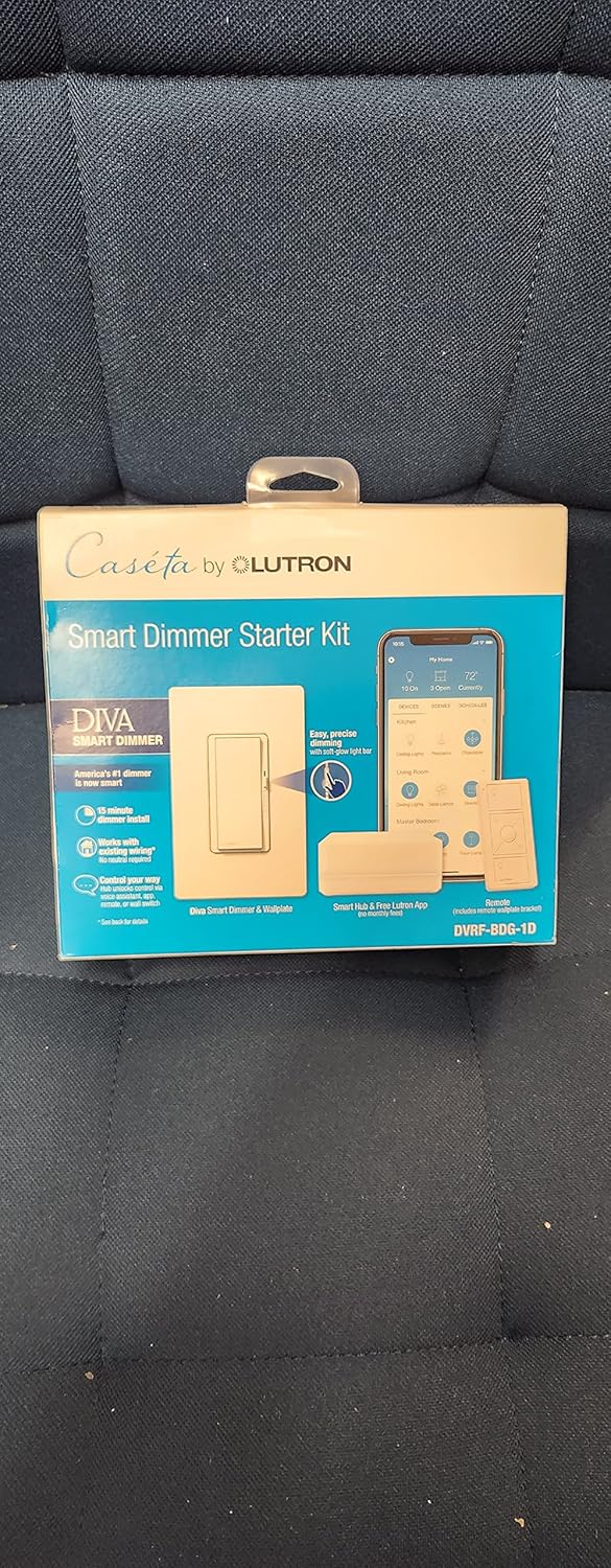 Diva Smart Dimmer Switch Starter Kit for Caseta Smart Lighting, with Smart Hub and Pico Remote ...