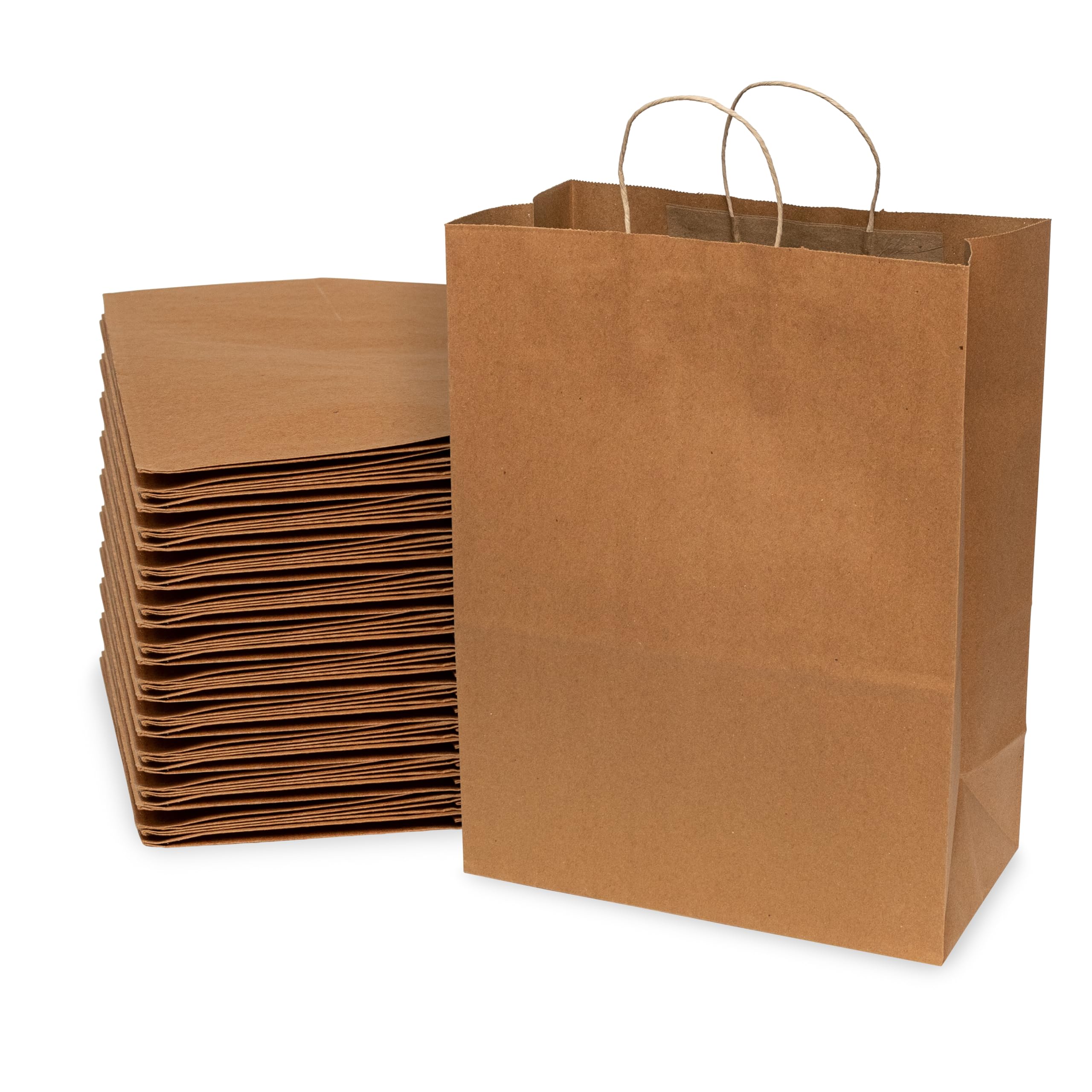 Amazon.com: Prime Line Packaging Large Brown Paper Bags with Handles ...