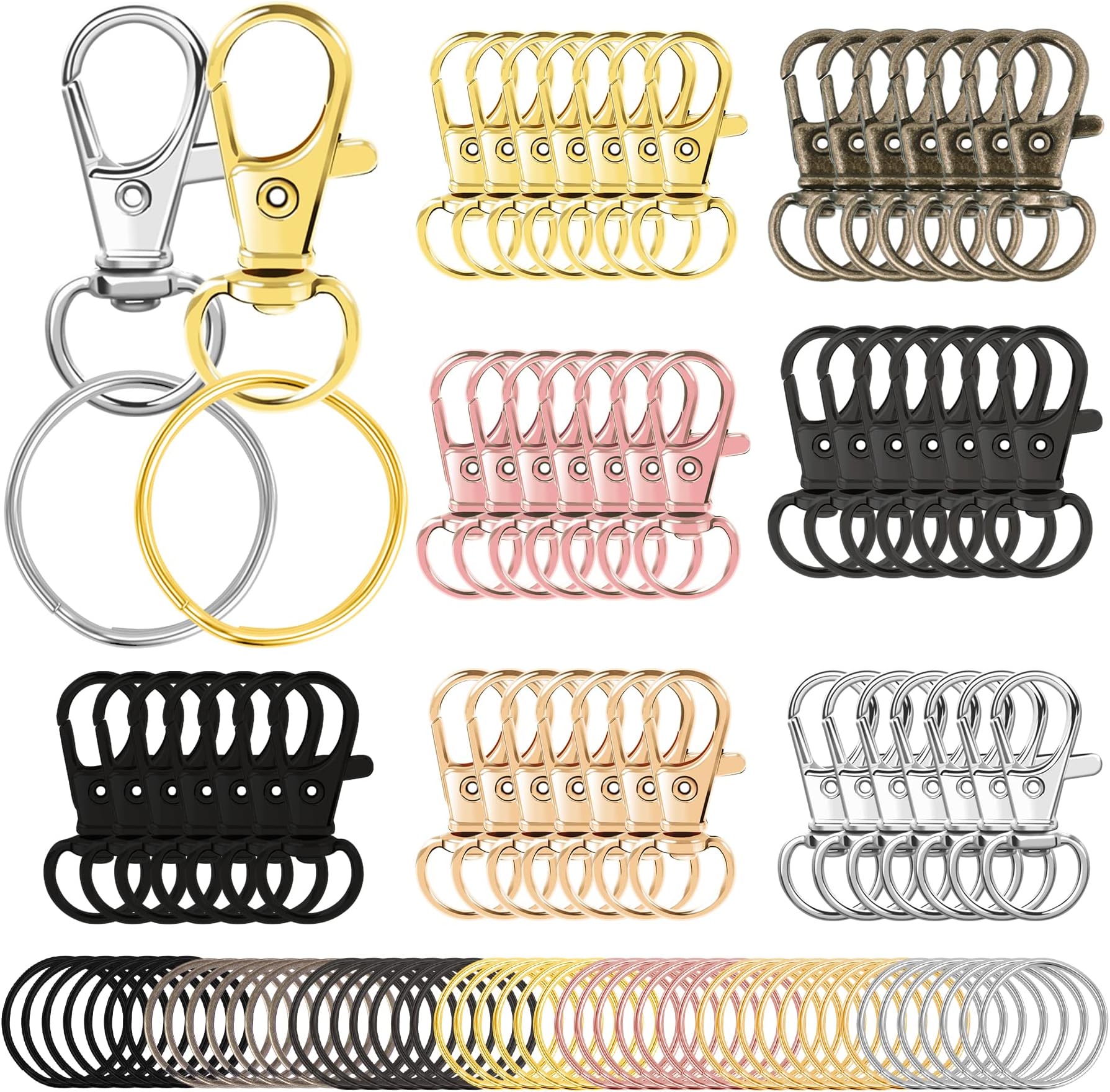 cnomg 50 pcs Swivel Clasps Lanyard Snap Hook, Metal Swivel Lanyard Snap ...